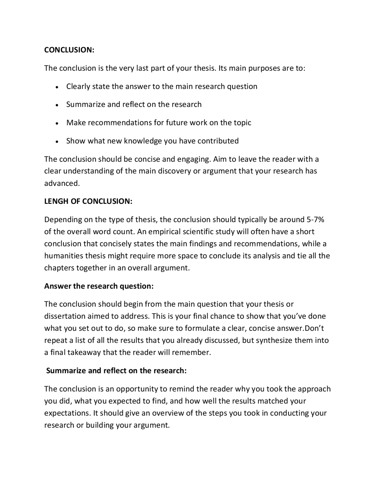 Thesis statement conclusion - Docsity