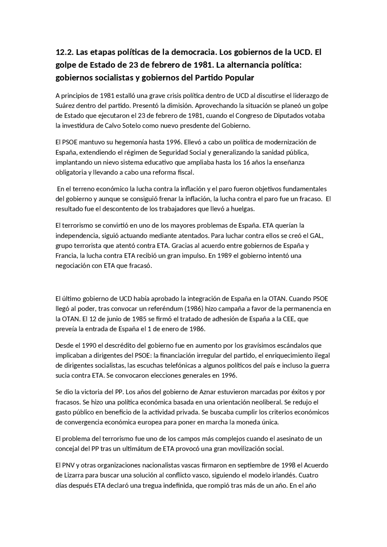 Resumen 122 Historia De España Docsity