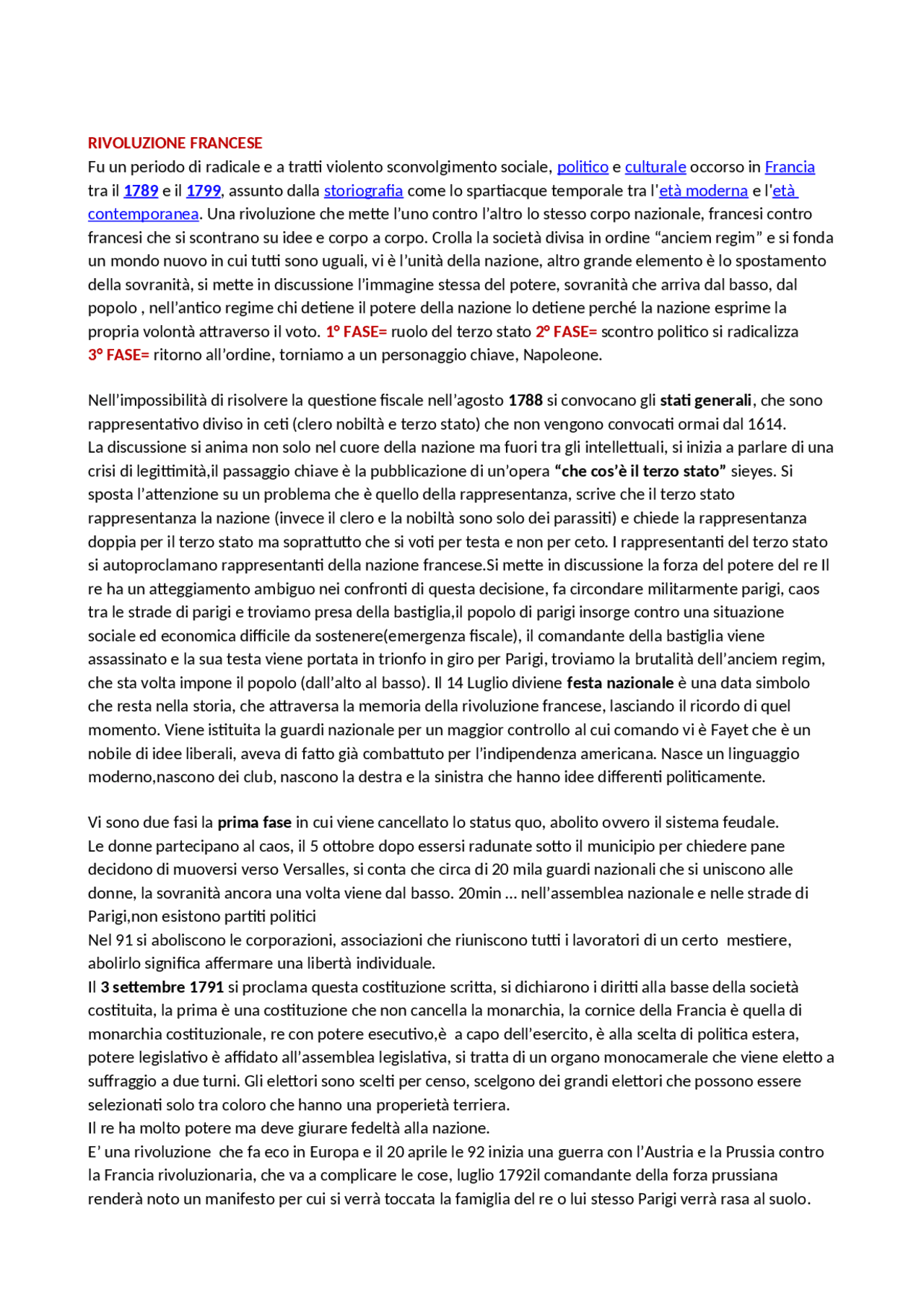 Rivoluzione Francese Docsity