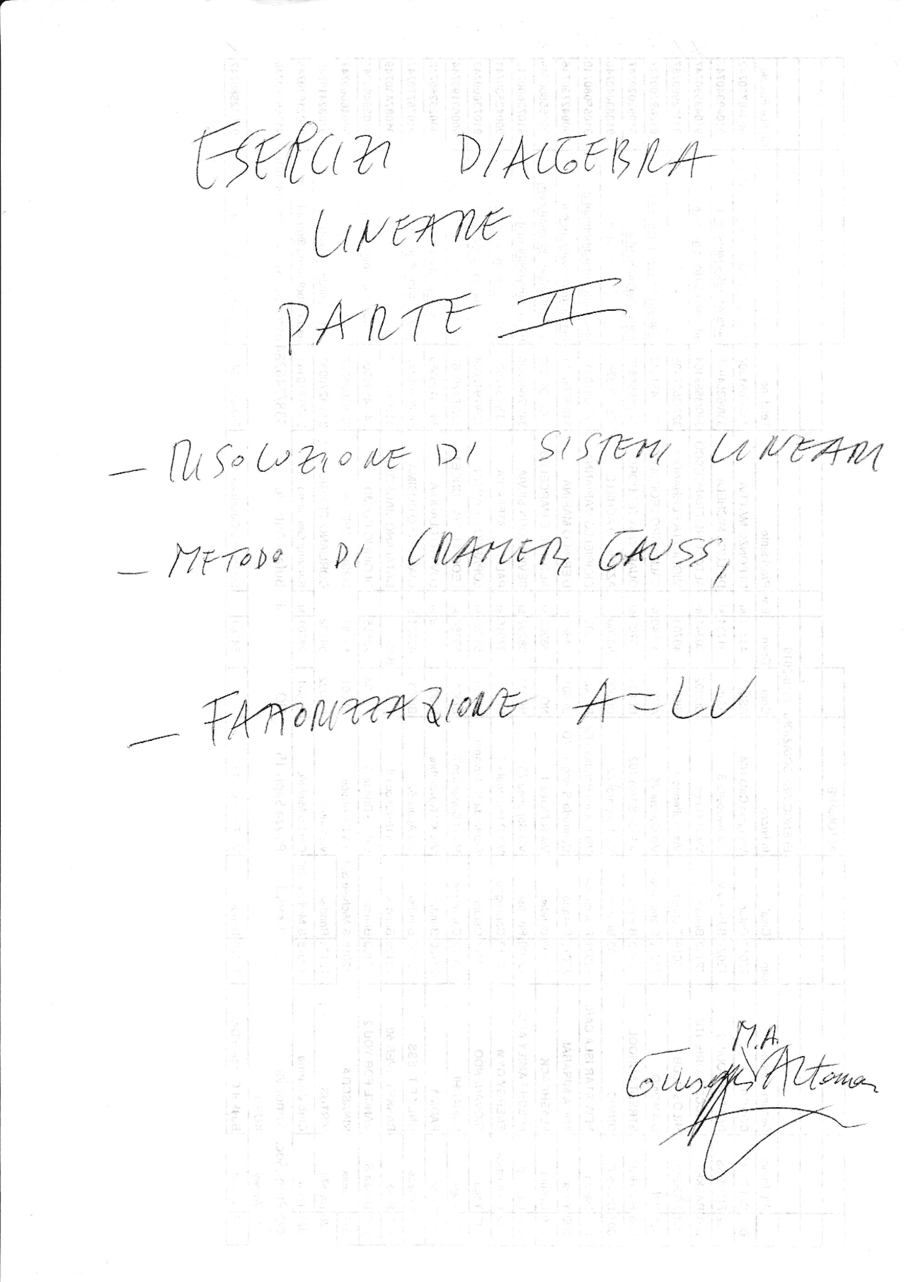 Esercizi Di Algebra Lineare Parte 2 Docsity