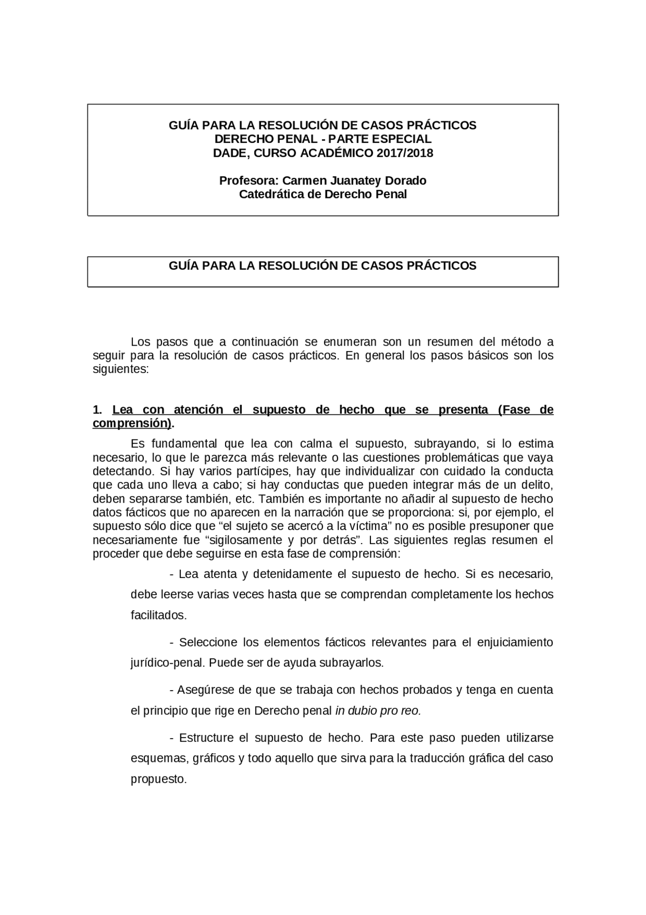 Guia resolucion supuestos practicos - Docsity