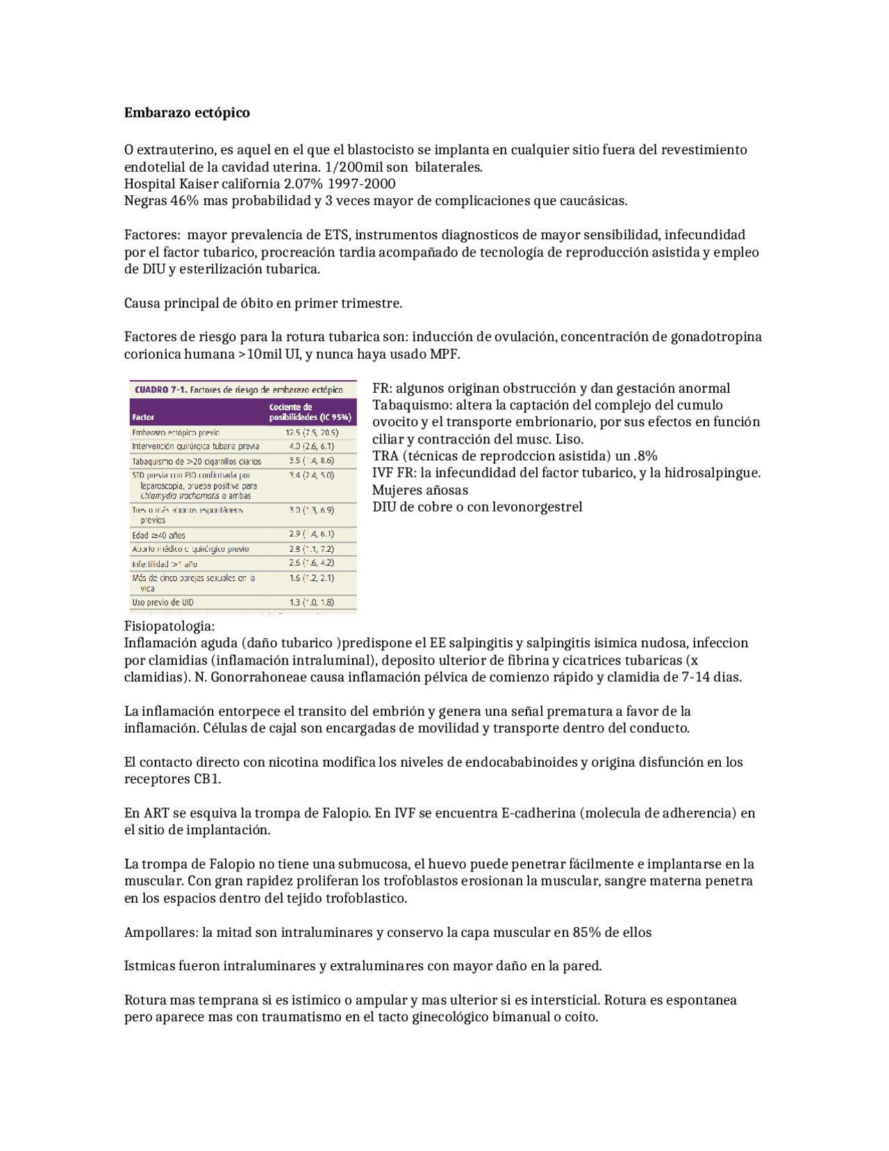 Resumen Embarazo Ectopico Docsity