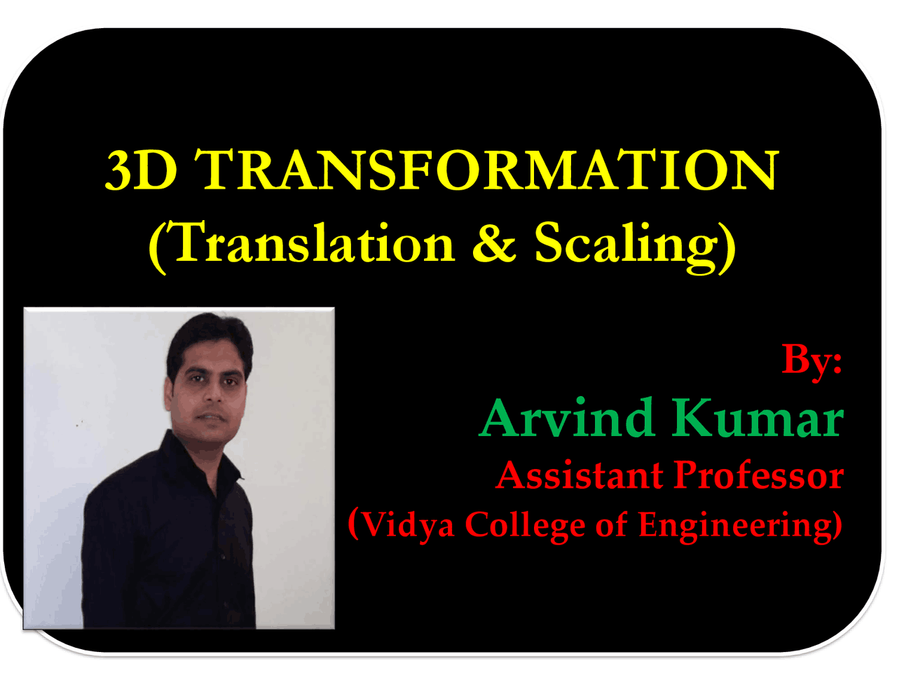 3D Transformation -Translation and Scaling | Lecture notes Computer ...