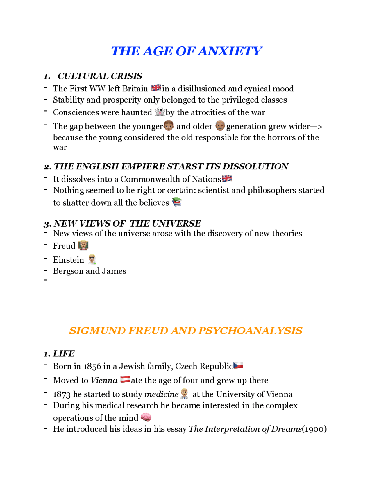 The Age of Anxiety e Joyce - Docsity