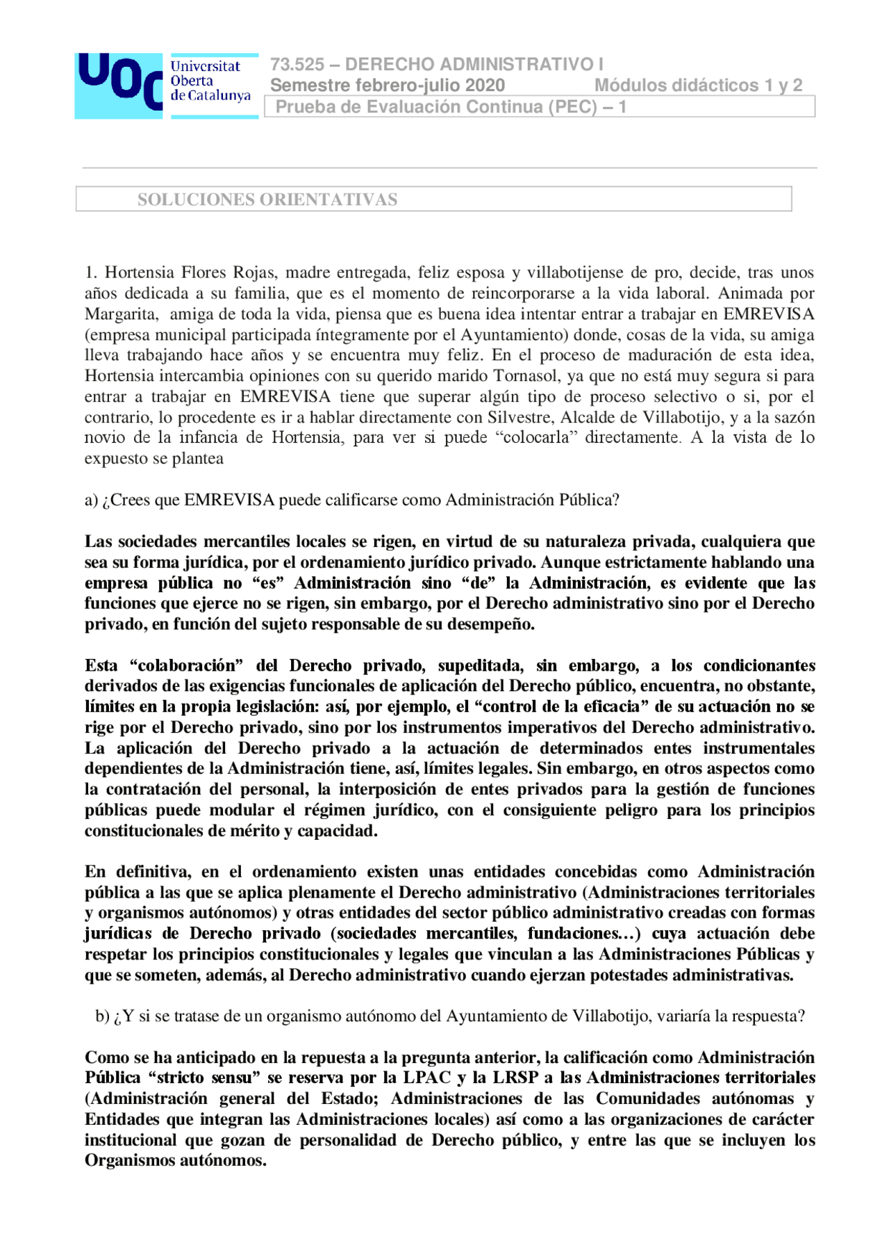 SoluciÓn Pec 1 Administrativo Docsity