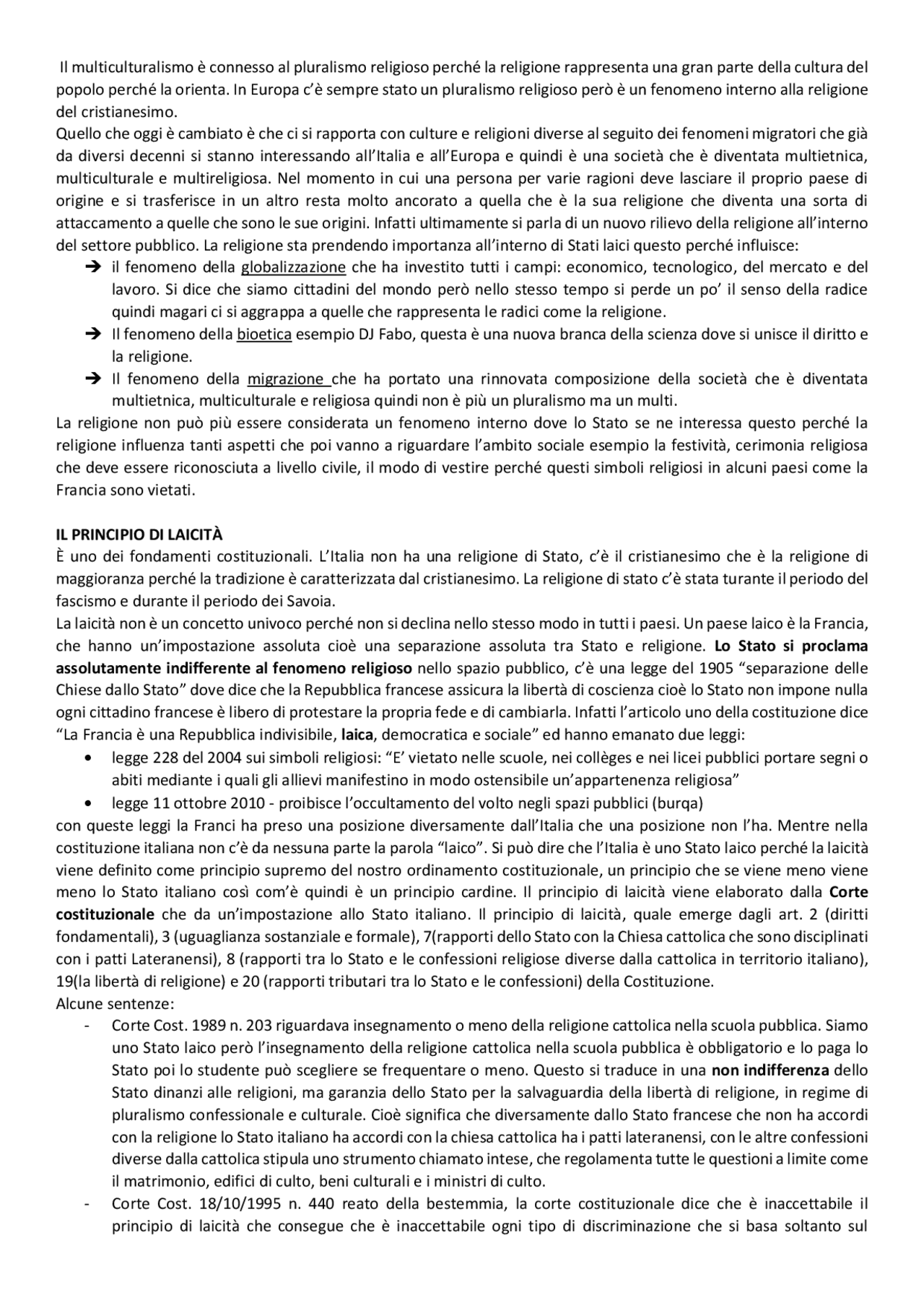 Diritto Del Multiculturalismo Docsity