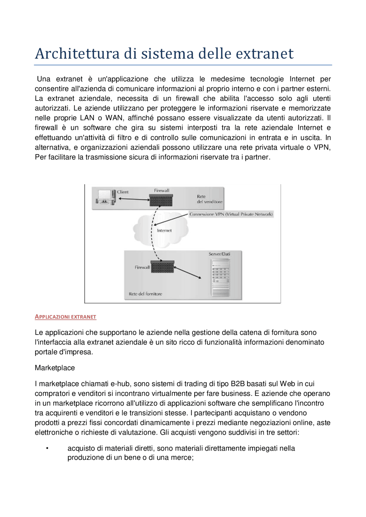 Architettura Di Sistema Delle Extranet Appunti Di Elementi Di