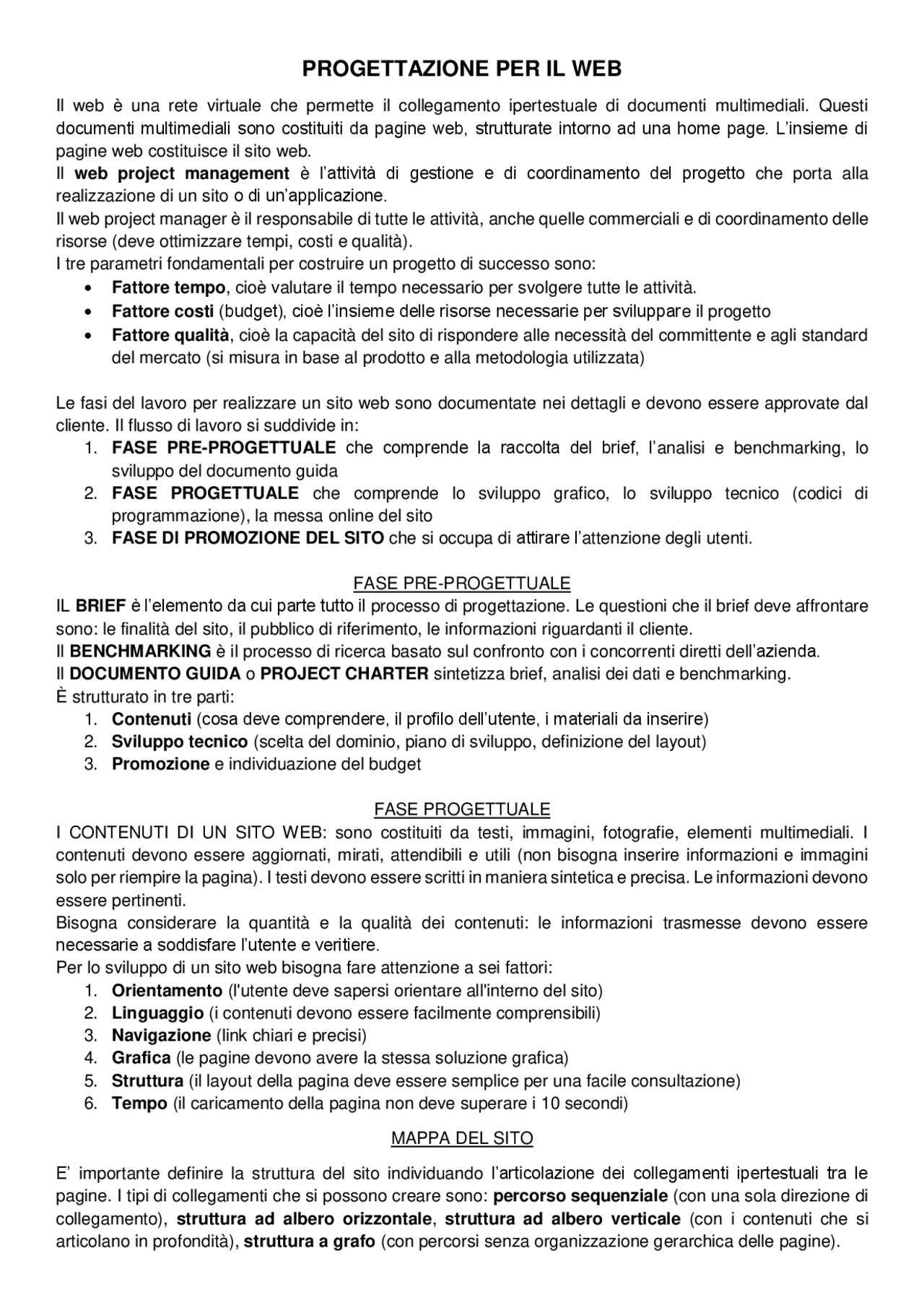 Progettazione Per Il Web Docsity