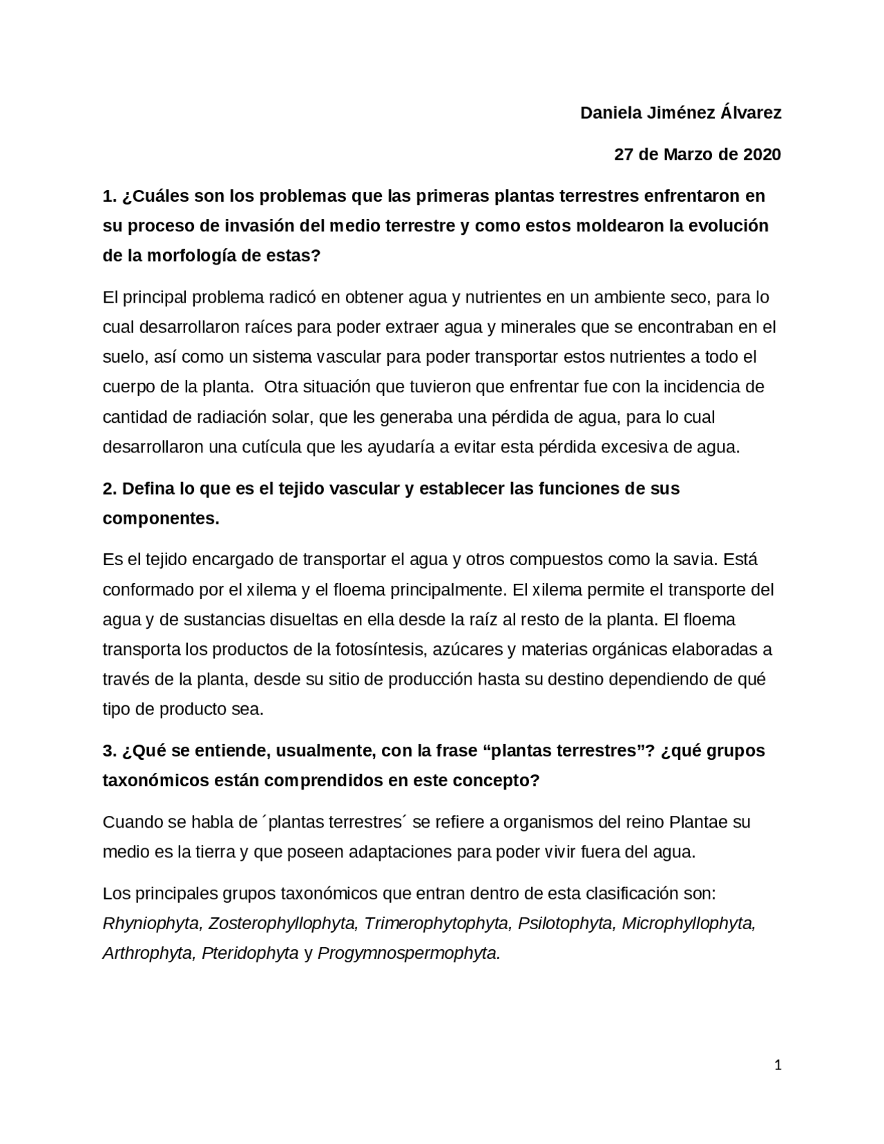 Apuntes De Botánica Apuntes Sobre Morfología Docsity