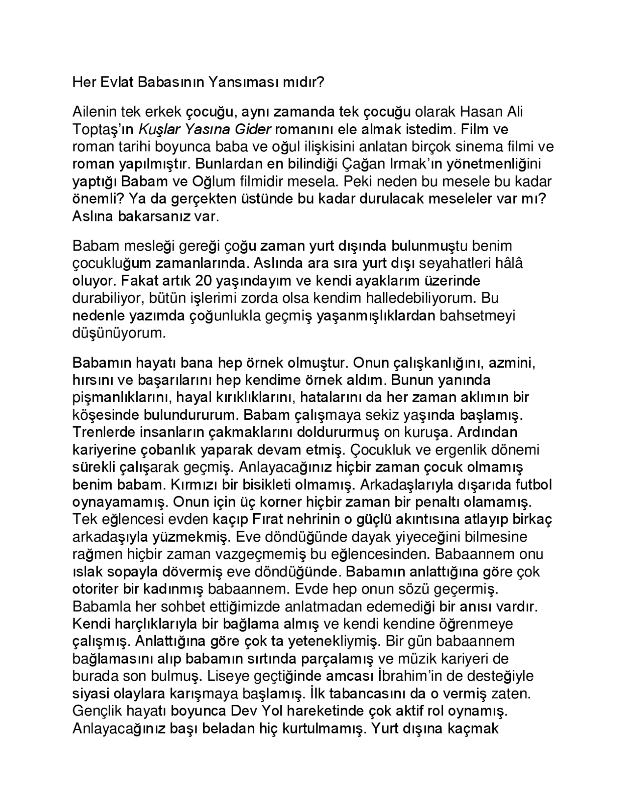 Turkish final language - Docsity