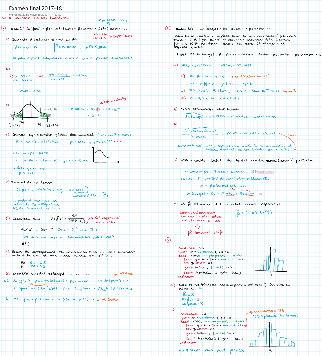 Examen Final Econometria 17 18 Exámenes De Econometría Docsity