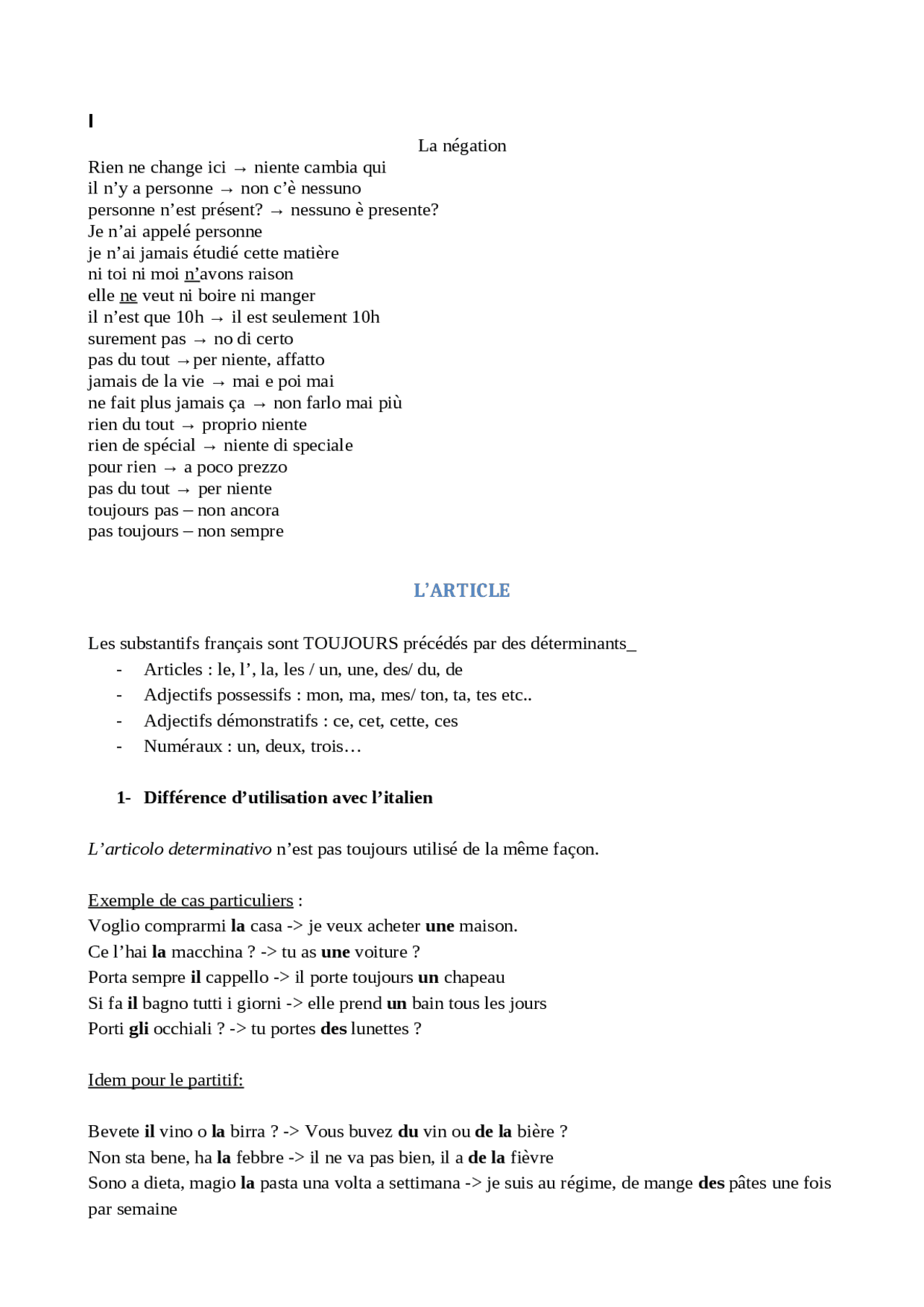 Principali Regole Grammaticali Della Lingua Francese Docsity
