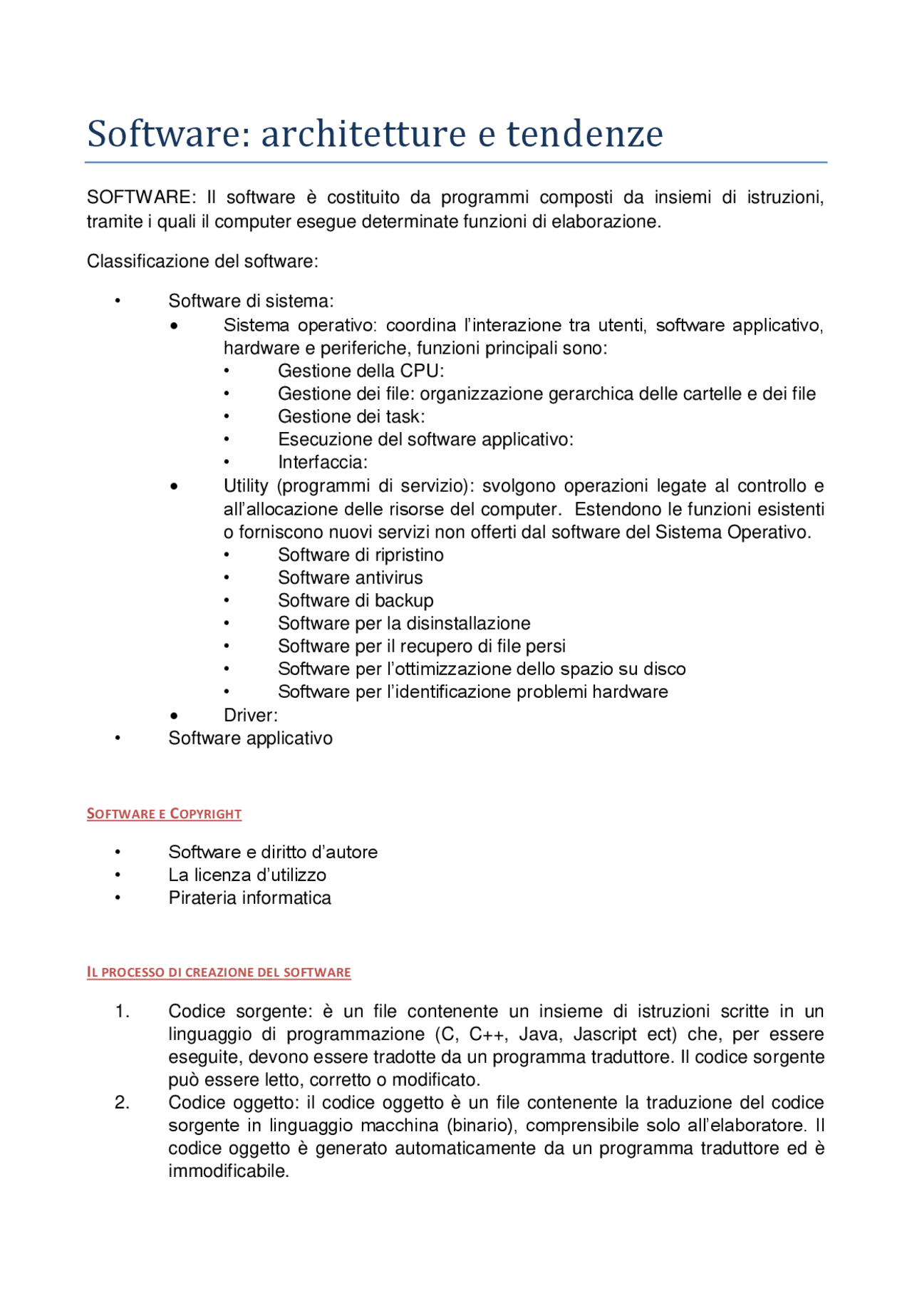 Software Architetture E Tendenze Appunti Di Elementi Di Informatica