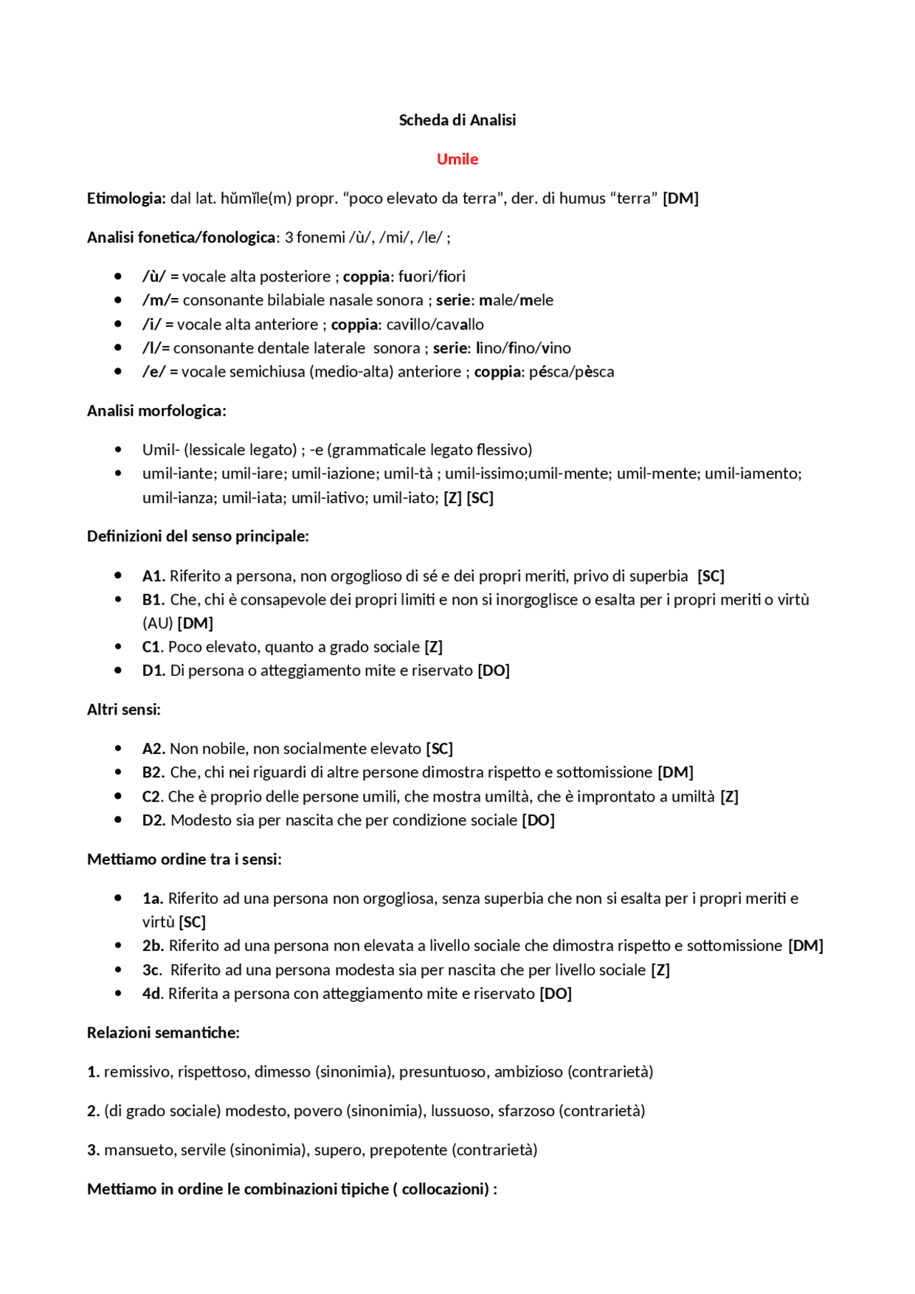 Schema E Analisi Parola Semiotica 1 Docsity
