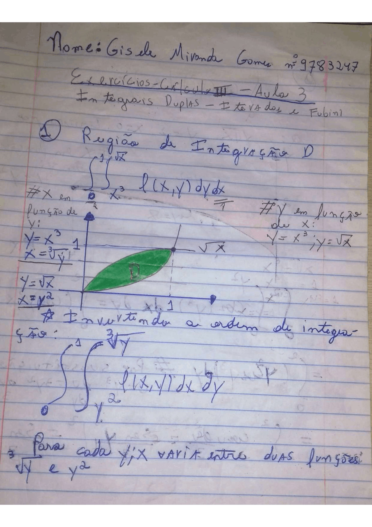 Listas De Cálculo 3 Integrais Duplas E Teorema De Fubinni Docsity