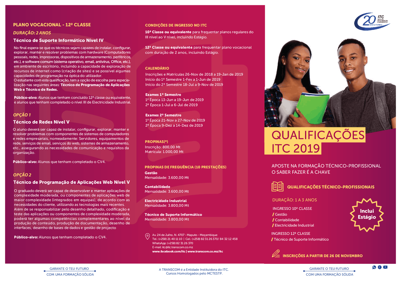 Folheto do ITC com informações dos - Docsity