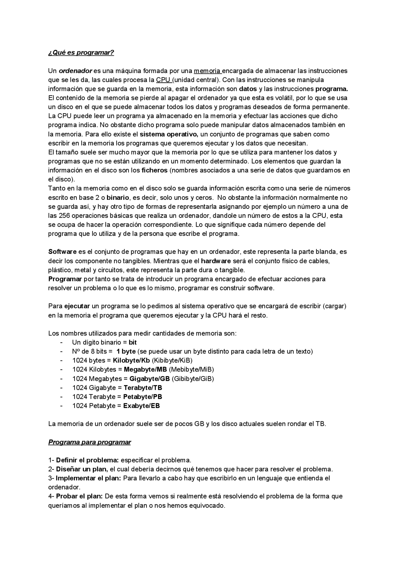 Introducción Pascal Tema 1 Docsity