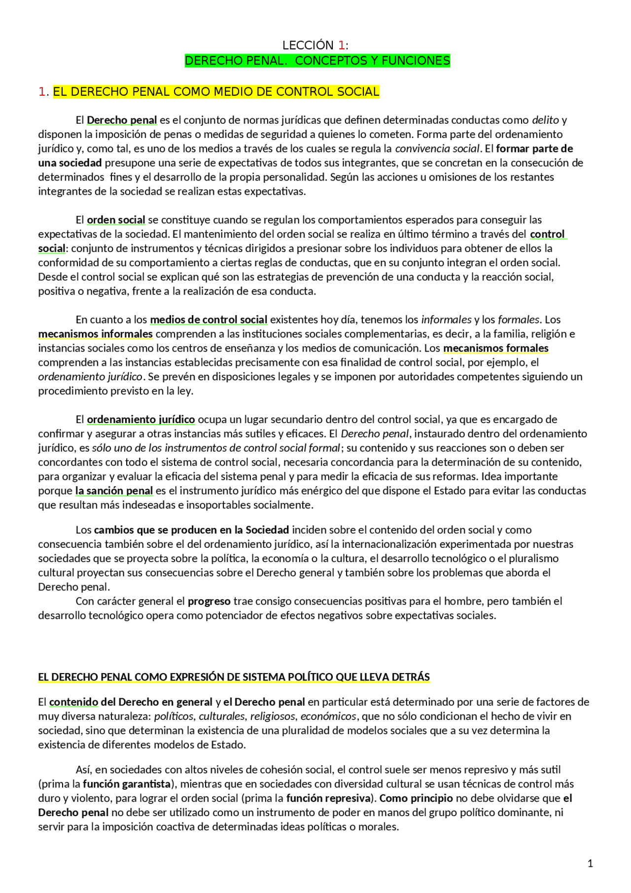 Derecho Penal Conceptos Y Funciones Apuntes De Derecho Penal