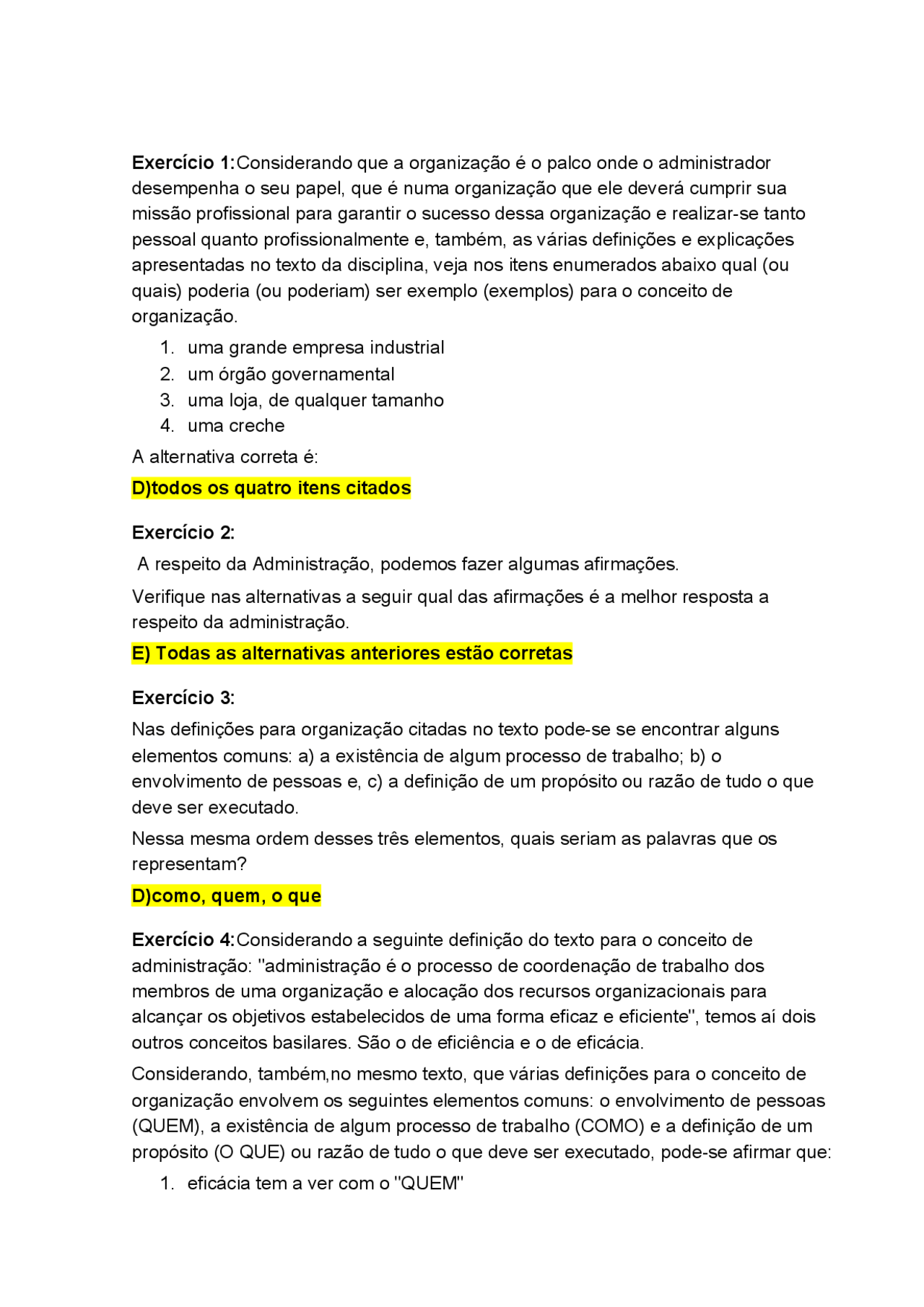Prova Epa Administração Unip Provas Administração Empresarial Docsity