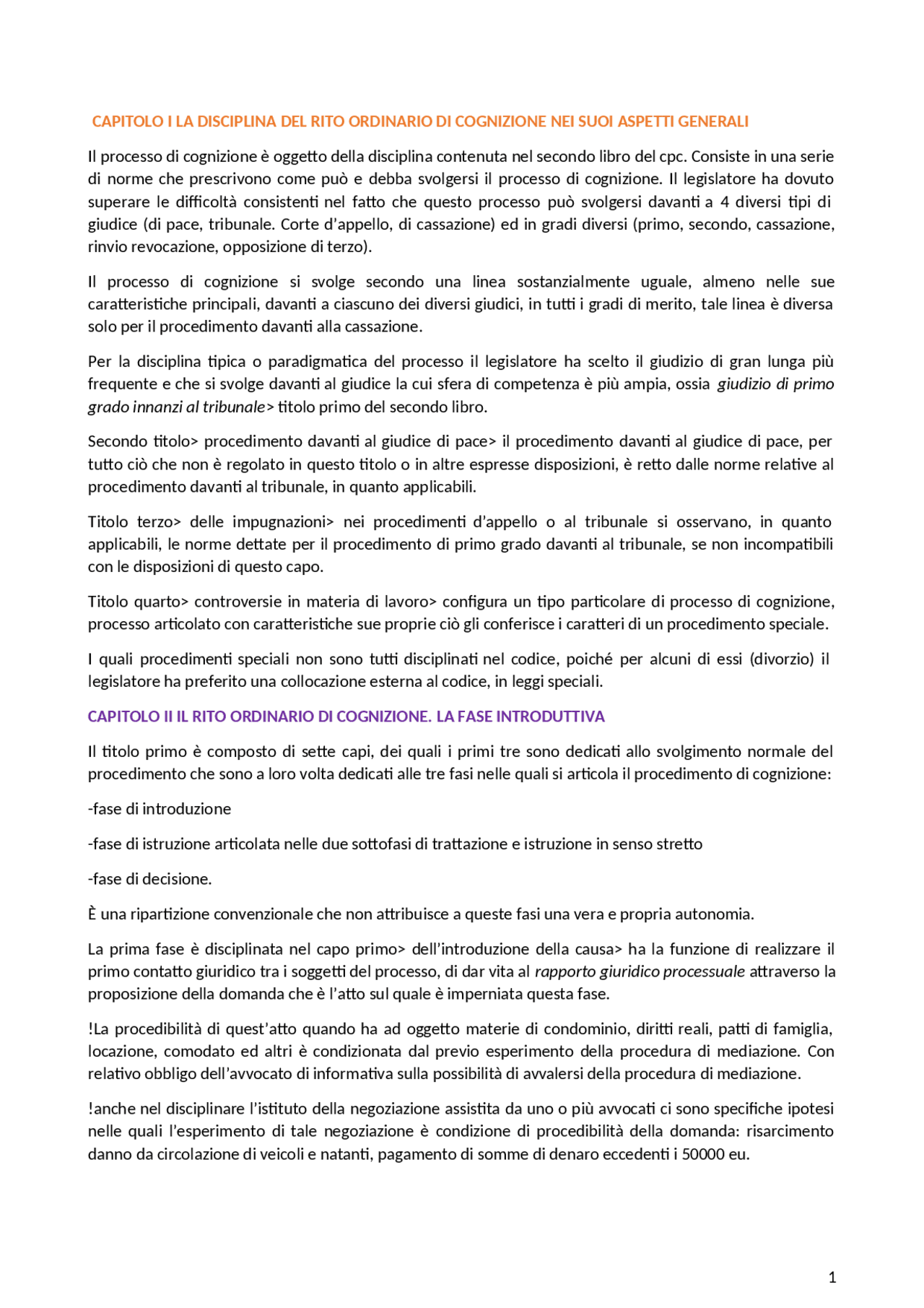Processo Di Cognizione Docsity