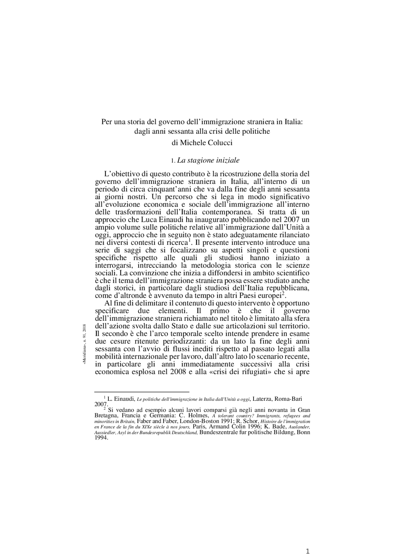 Analisi Processi Migratori Docsity