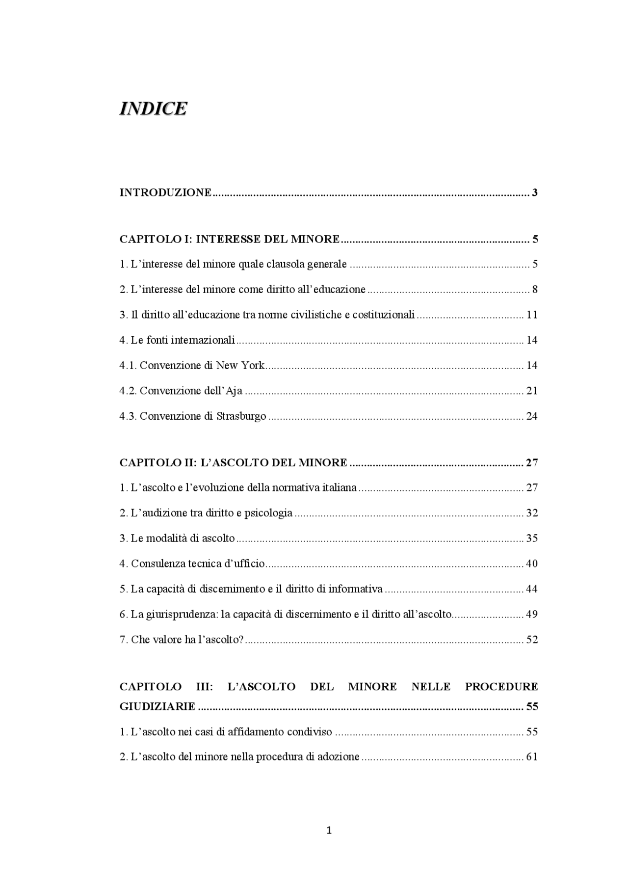 Tesi Lascolto Del Minore Tesi Di Laurea Di Diritto Di Famiglia Docsity