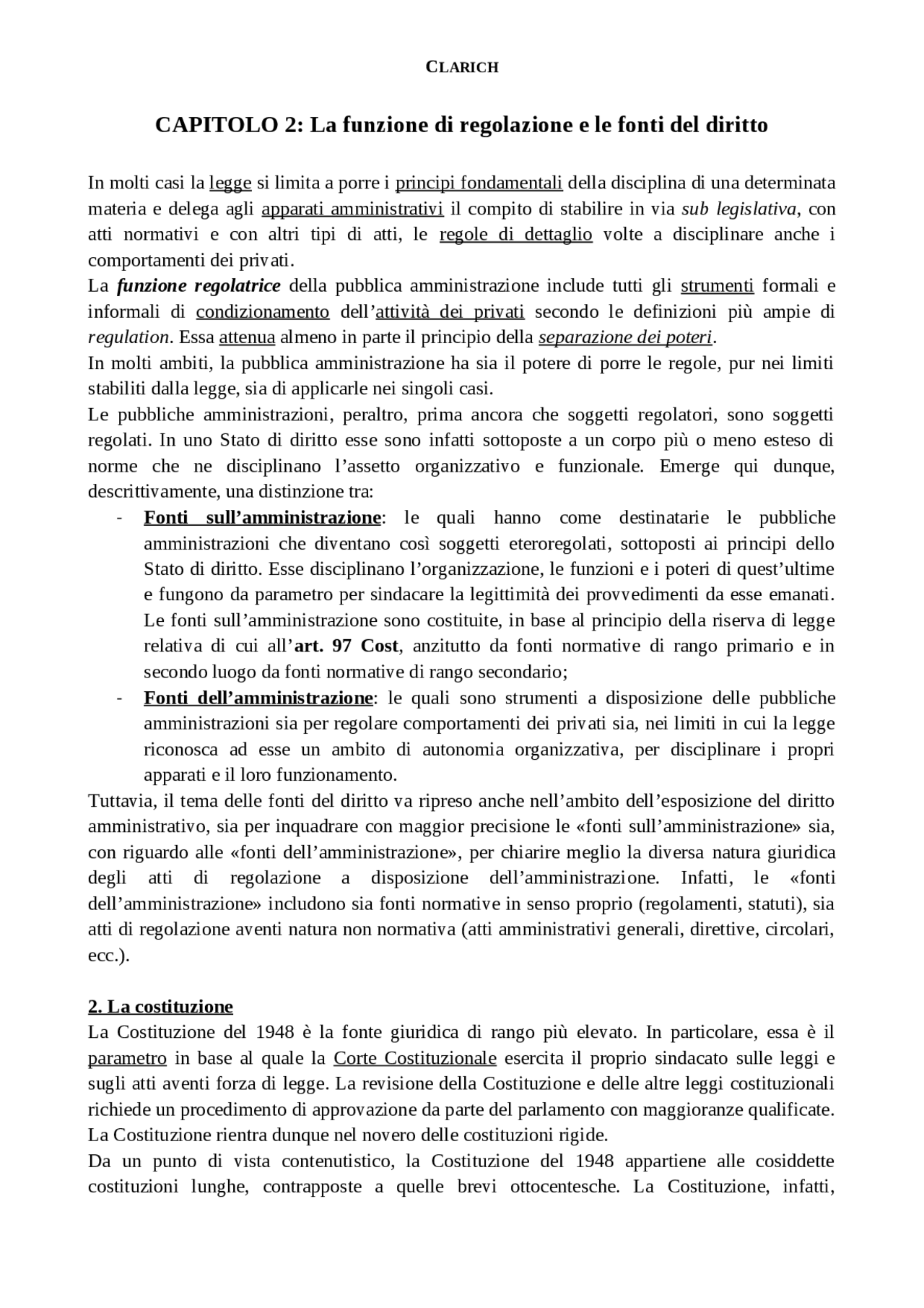Riassunto Clarich Per Diritto Amminsitrativo Docsity