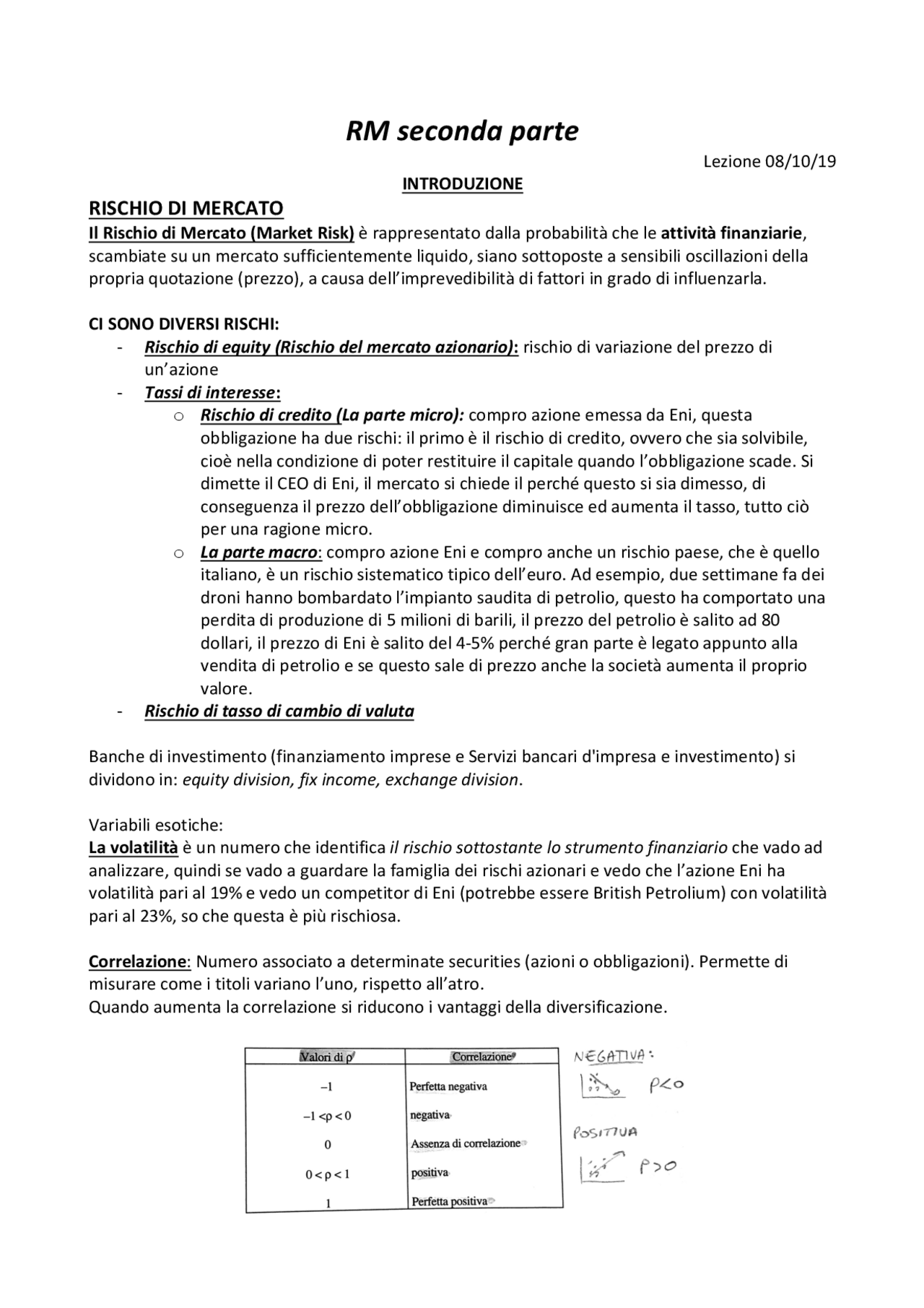 Risk management Secondo Modulo - Docsity