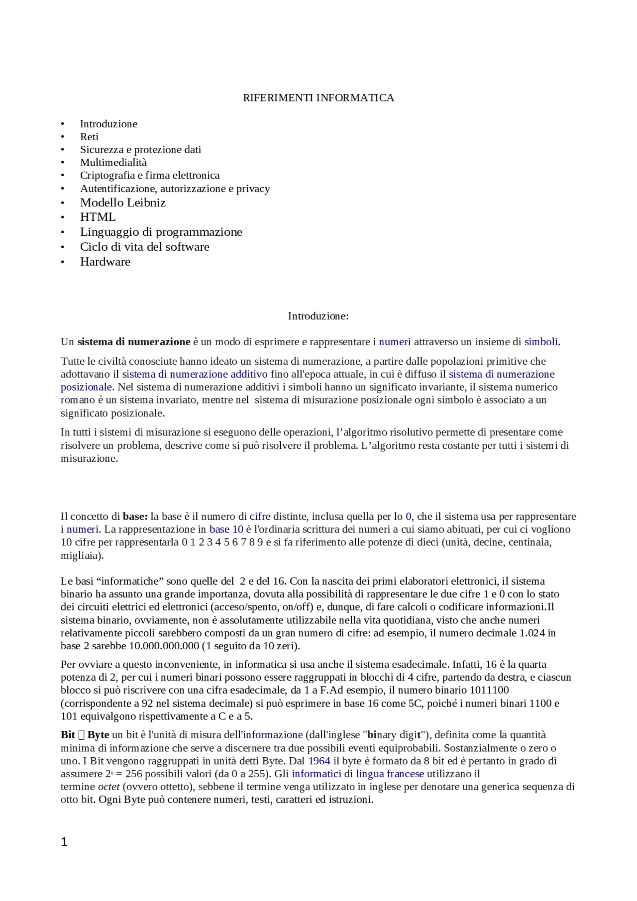 Appunti Di Informatica Docsity