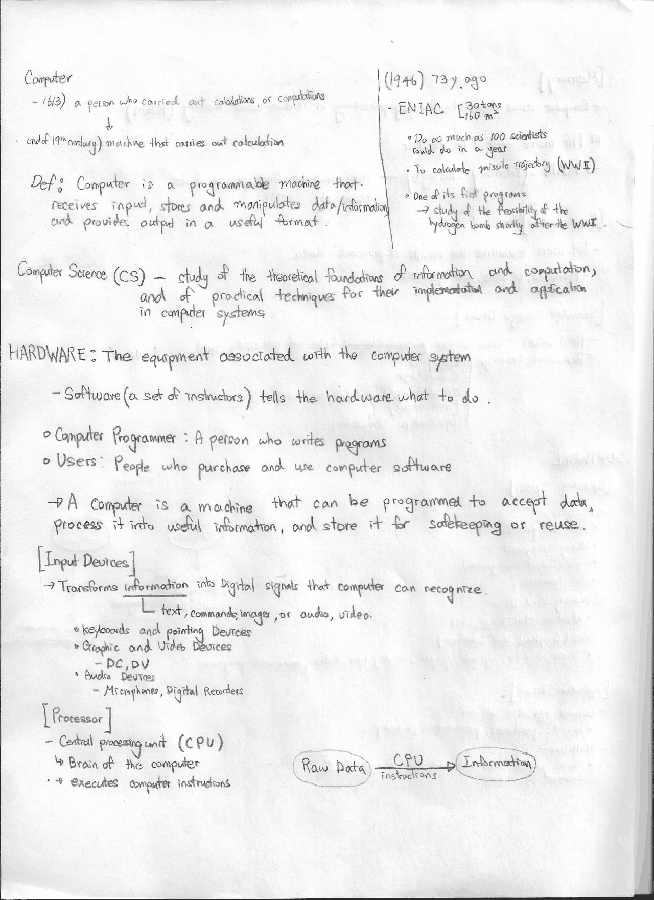 Computer Science Notes Docsity