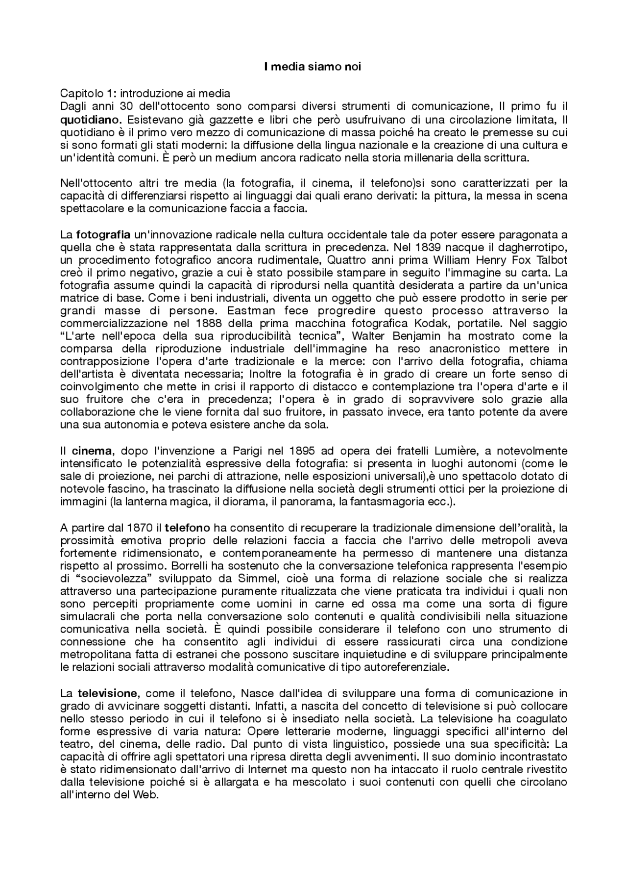 Riassunto Dii Media Siamo Noi Docsity