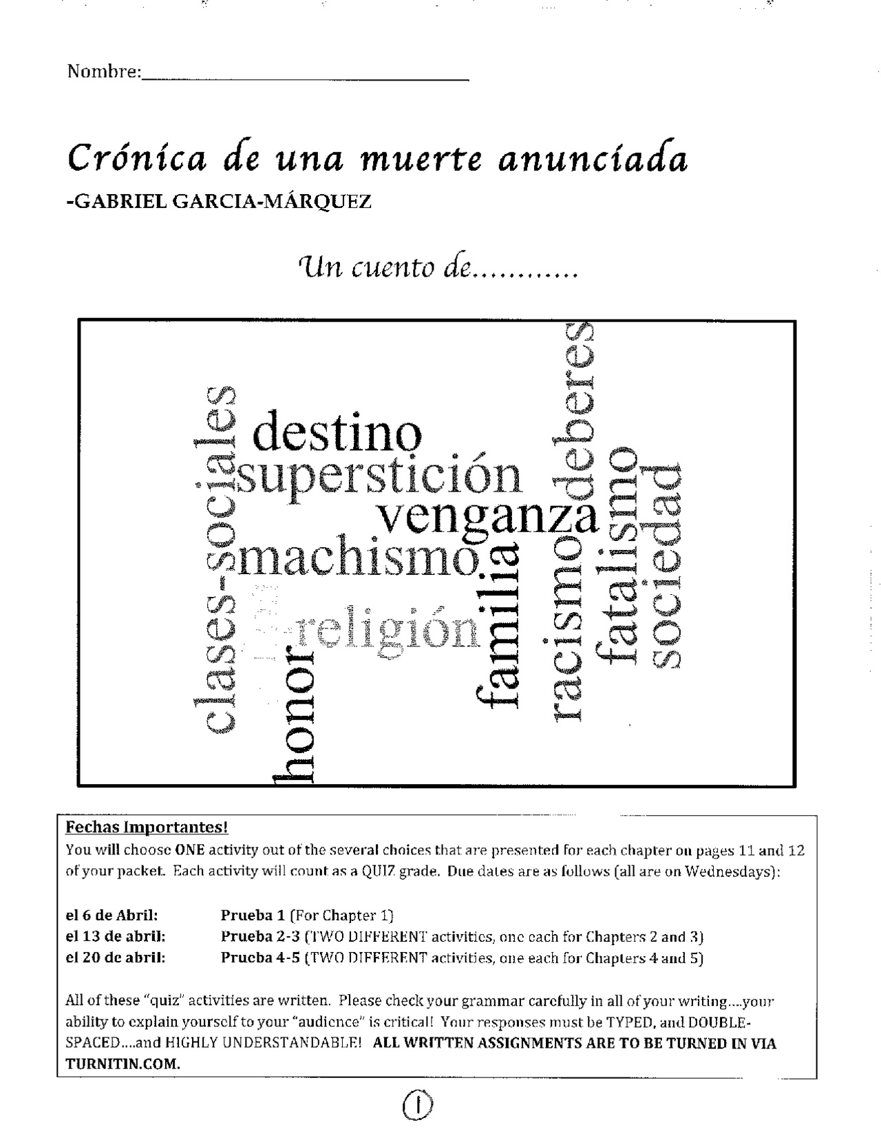 Cronica de una muerte anunciada | Guías, Proyectos, Investigaciones ...