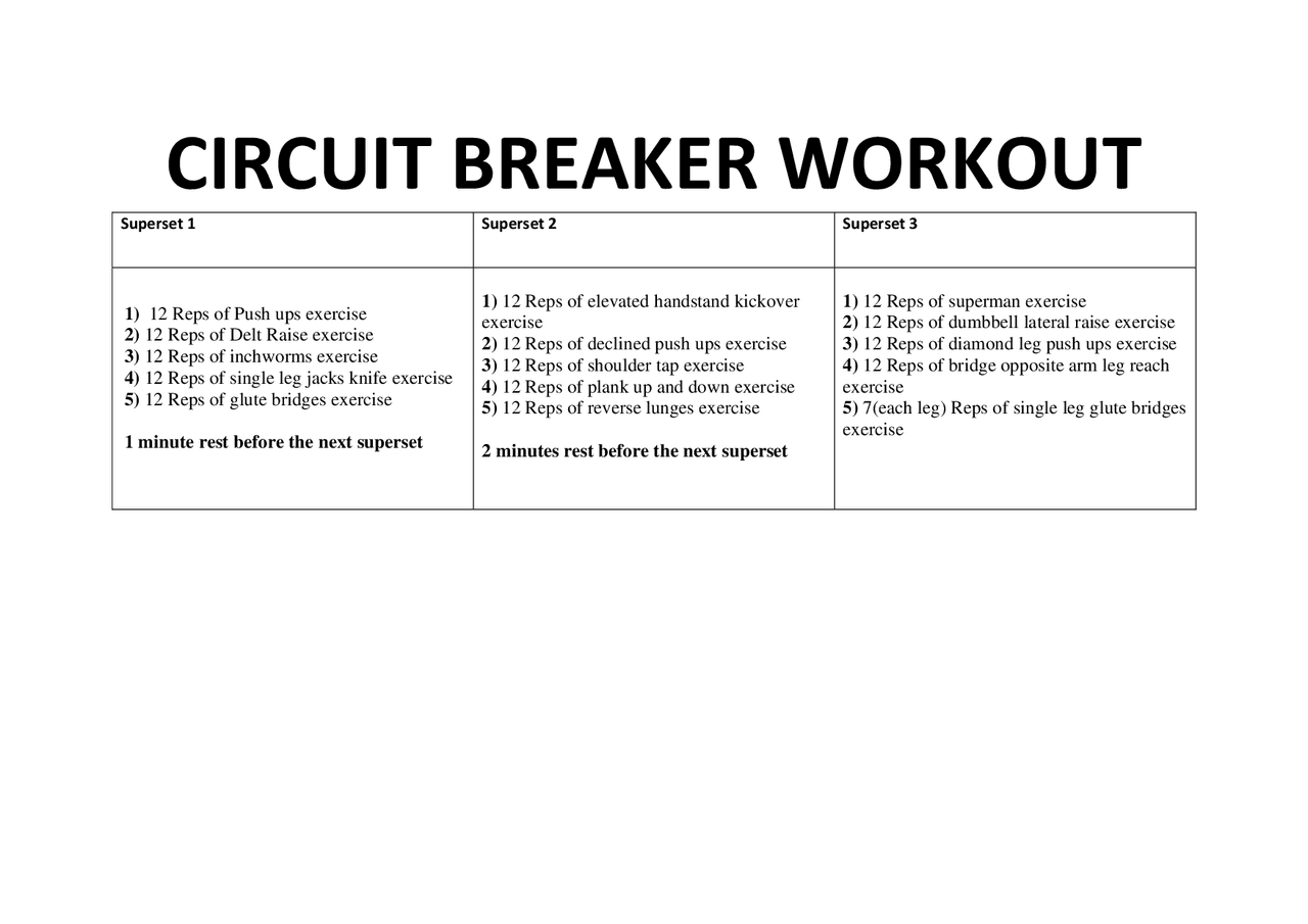 Circuit Breaker Exercise Docsity