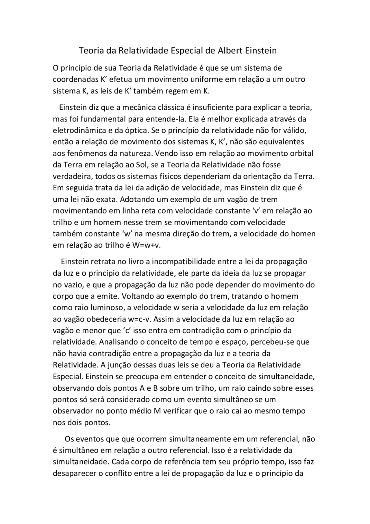 Teoria Da Relatividade Especial Docsity