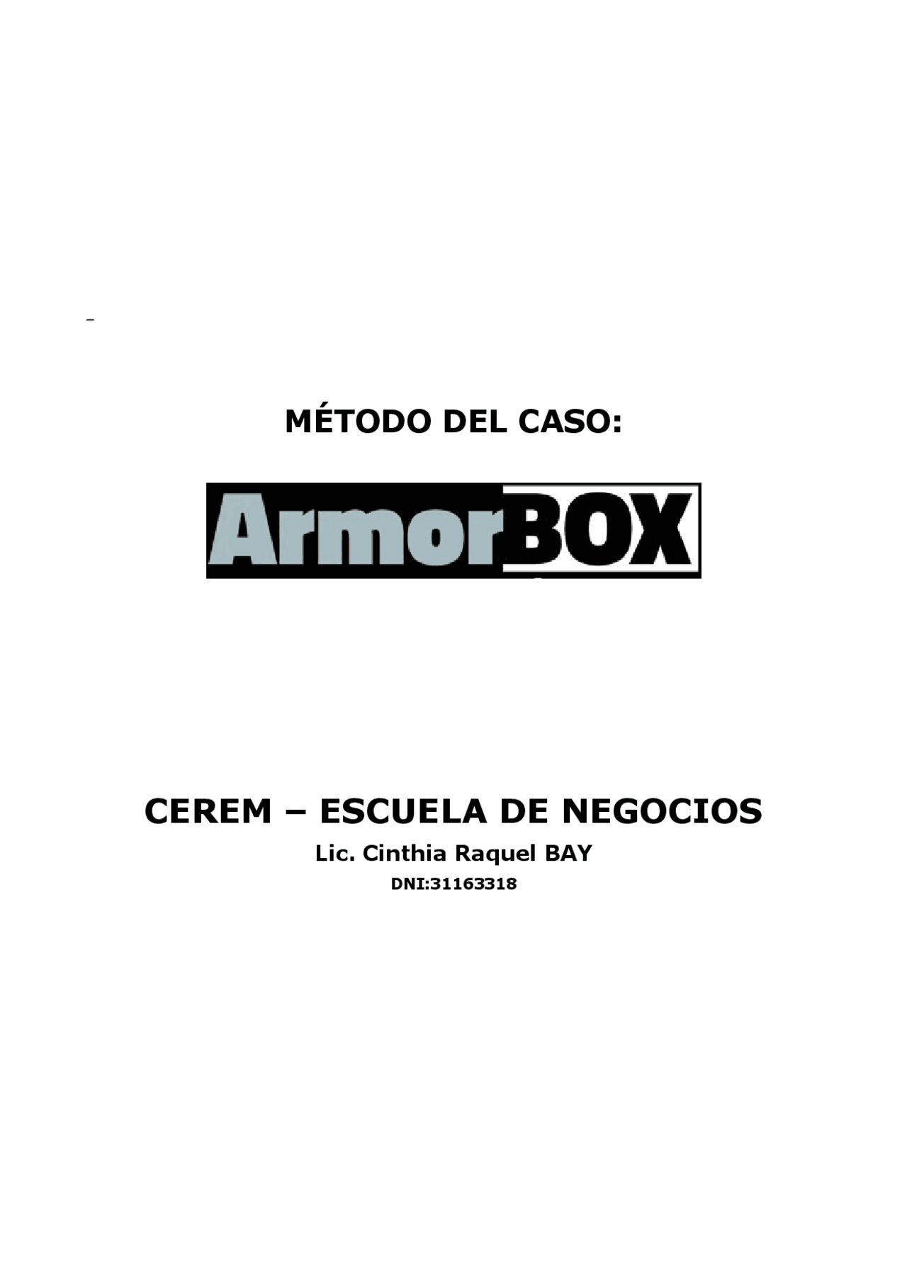 CASO ARMORBOX ENSAYO - Docsity