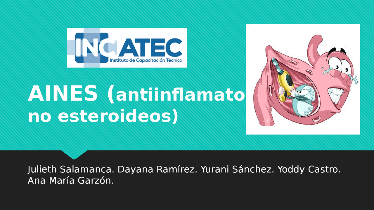 Los AINES presentación y grupos | Diapositivas de Farmacología | Docsity