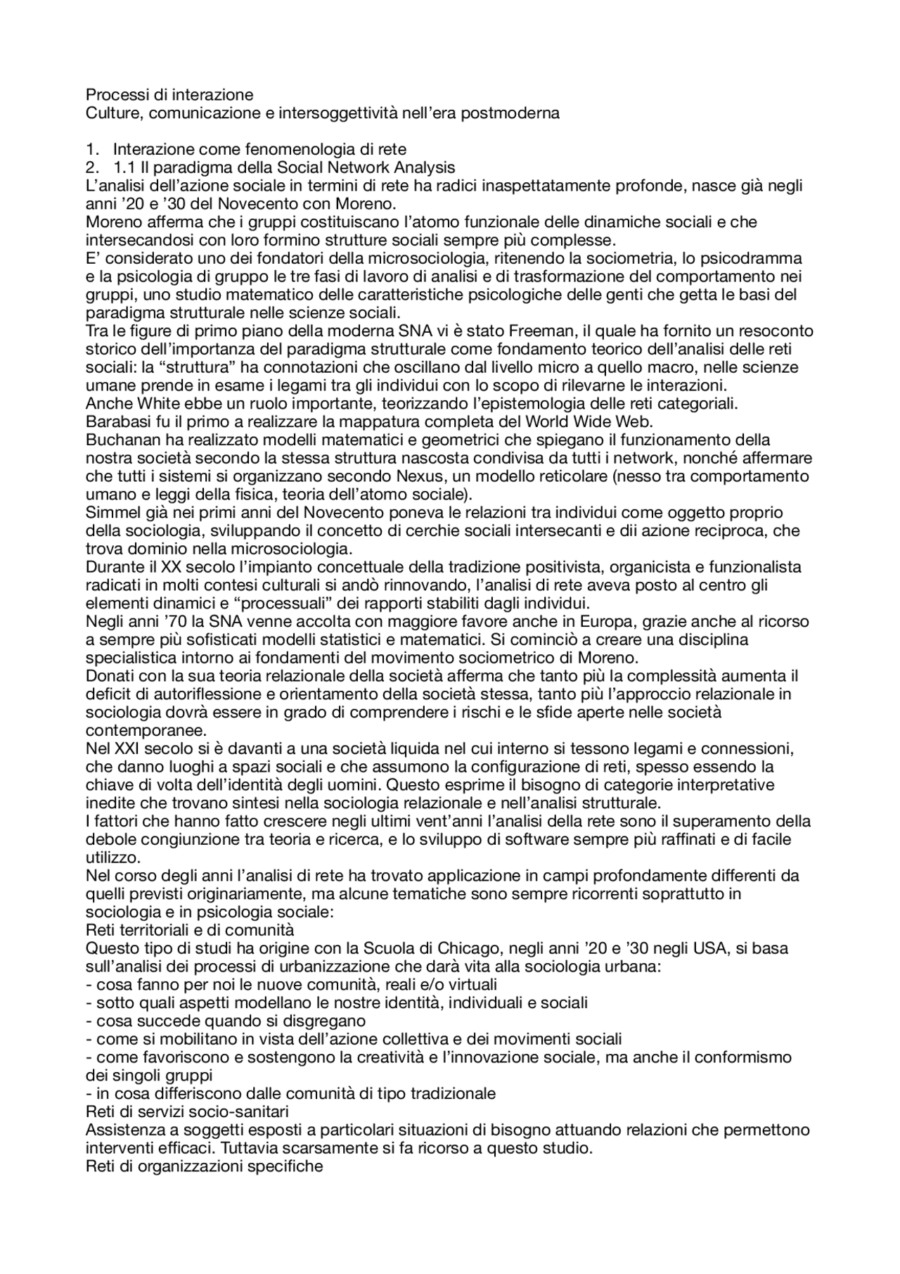 Processi Di Interazione Luca Toschi Docsity