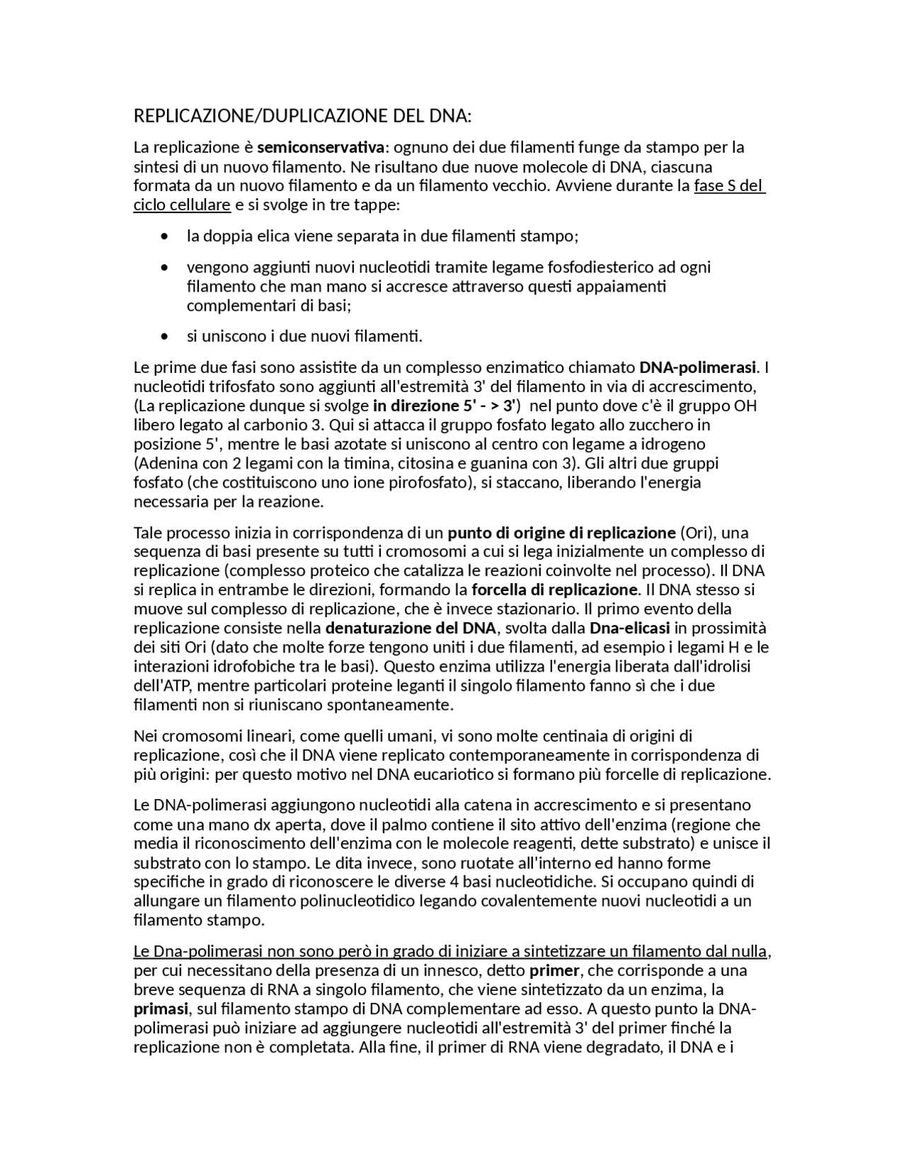 Processi Dna Rna Appunti Lezione Docsity