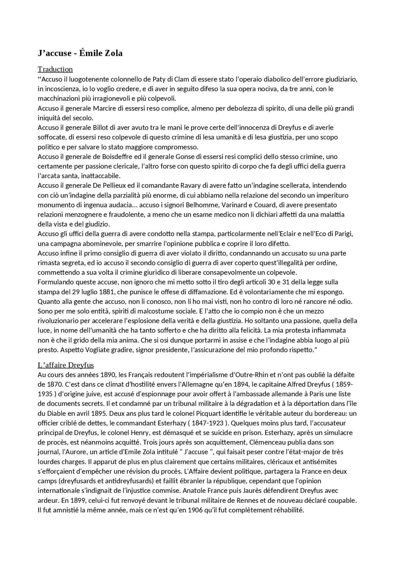 Affaire Dreyfus Guerre Di Colonizzazione Docsity