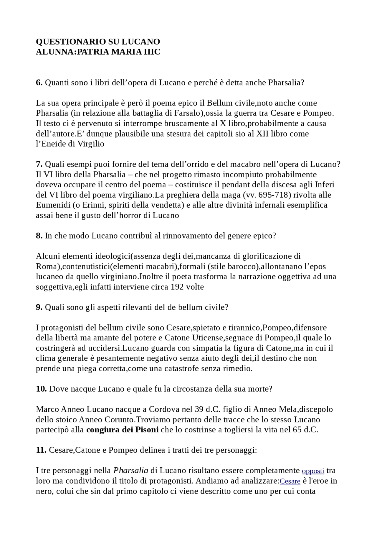 Documenti Di Latino Lucano Appunti Di Latino Docsity