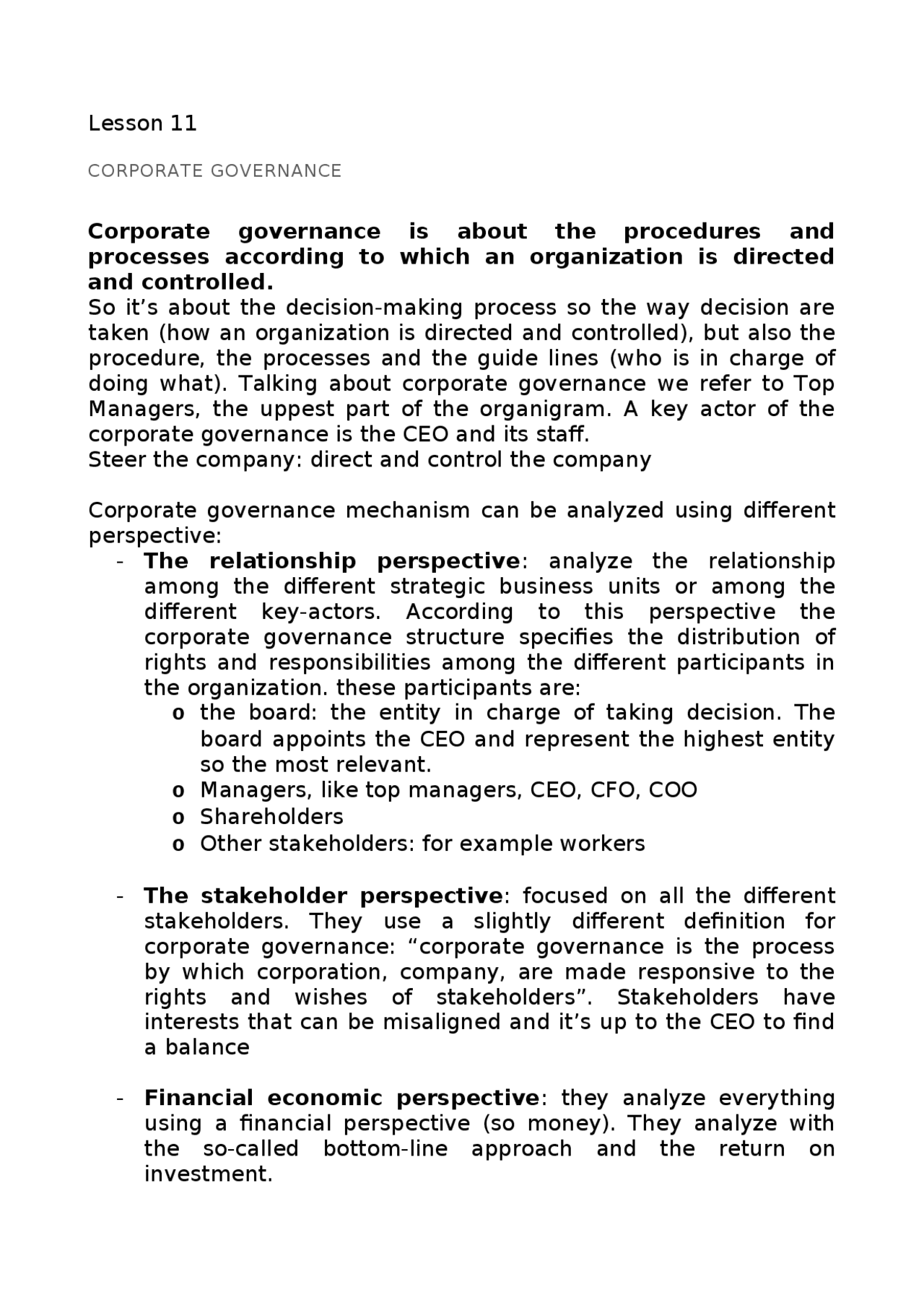 Introduction To Management Docsity