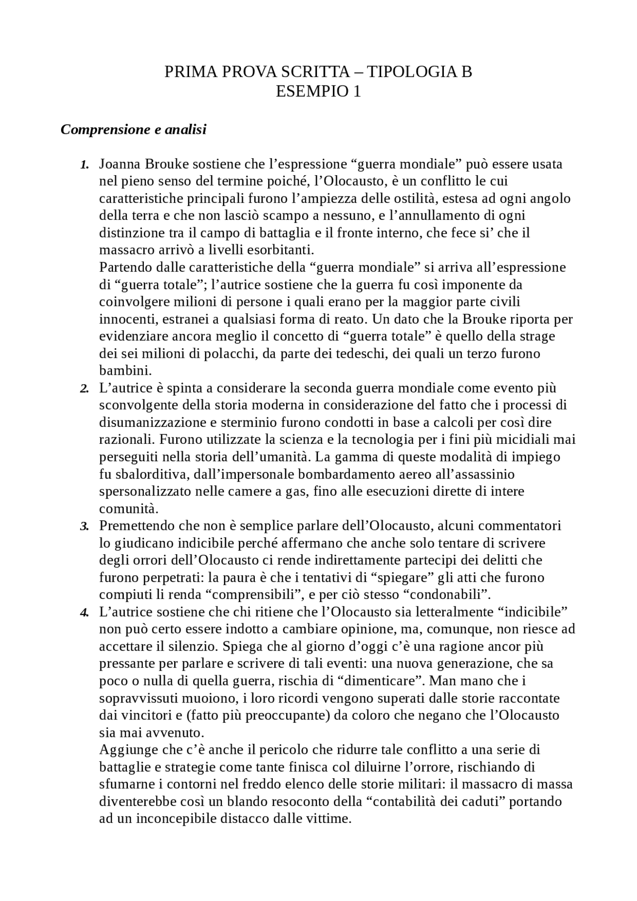 prima prova scritta di italiano tipologia B esempio 1 | Prove svolte di ... prima prova scritta di italiano tipologia B esempio 1 | Prove svolte di ...