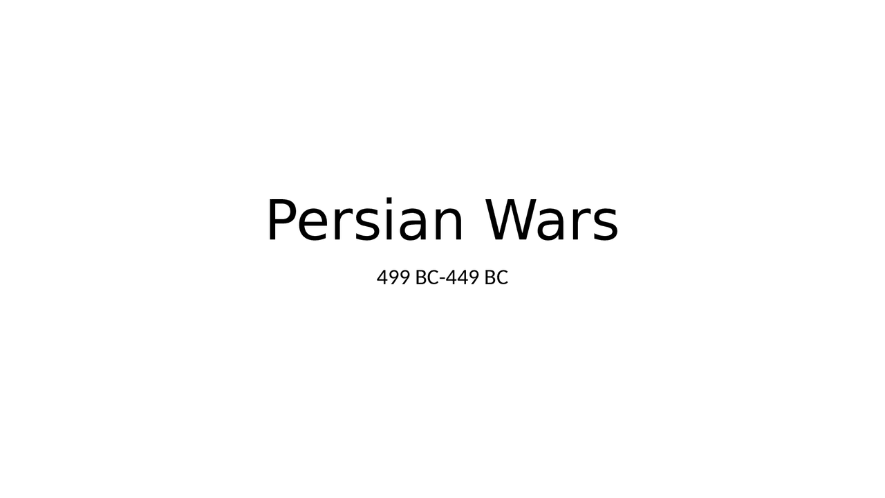 Persian Wars Summary Docsity