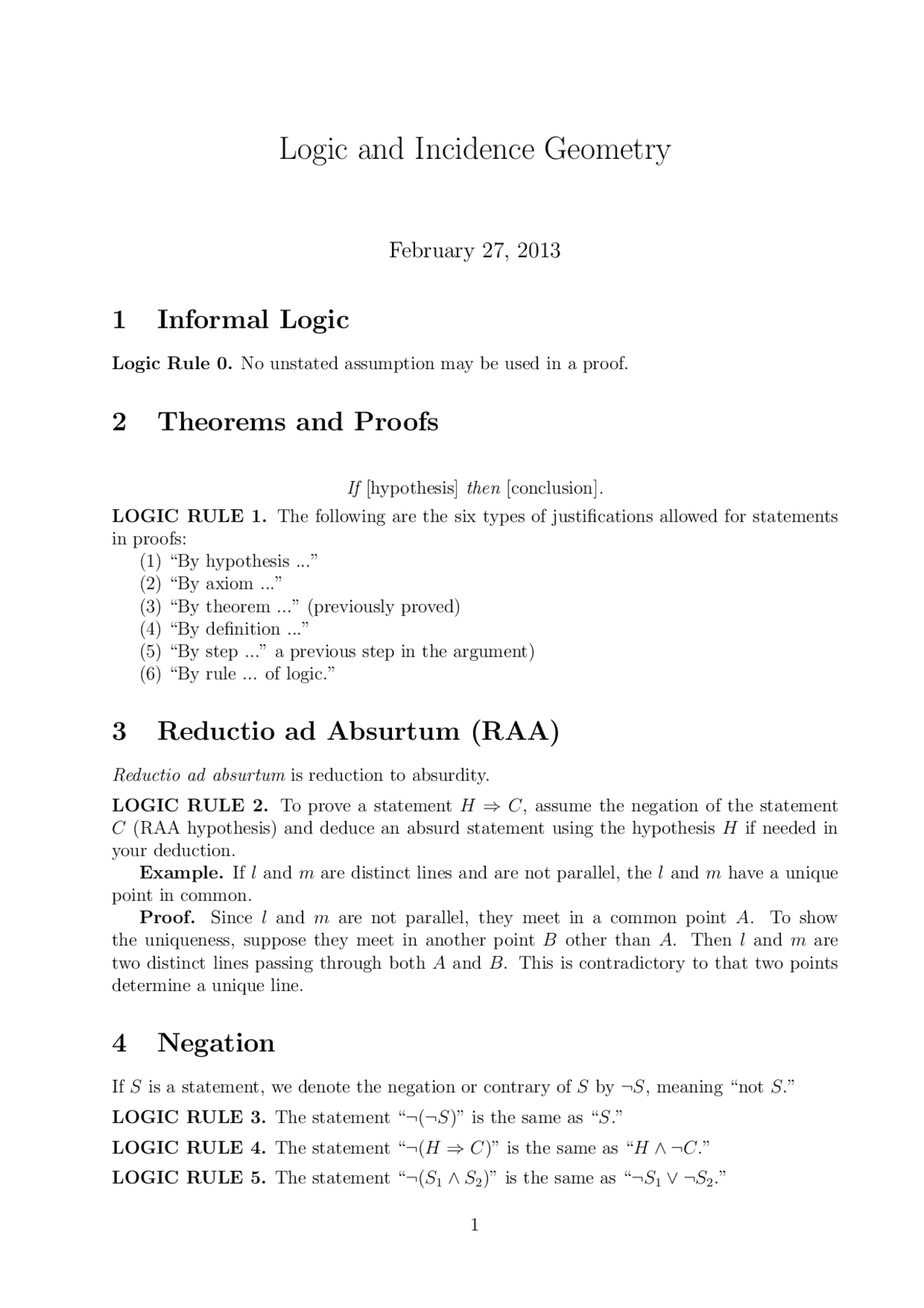 Incidence Geometry: Unique Intersection of Distinct Lines | Lecture ...