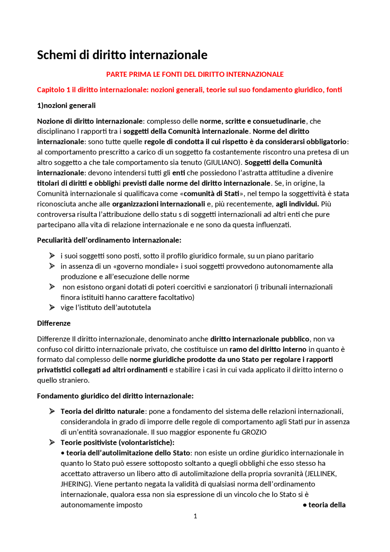 Schemi Di Diritto Internazionale Docsity