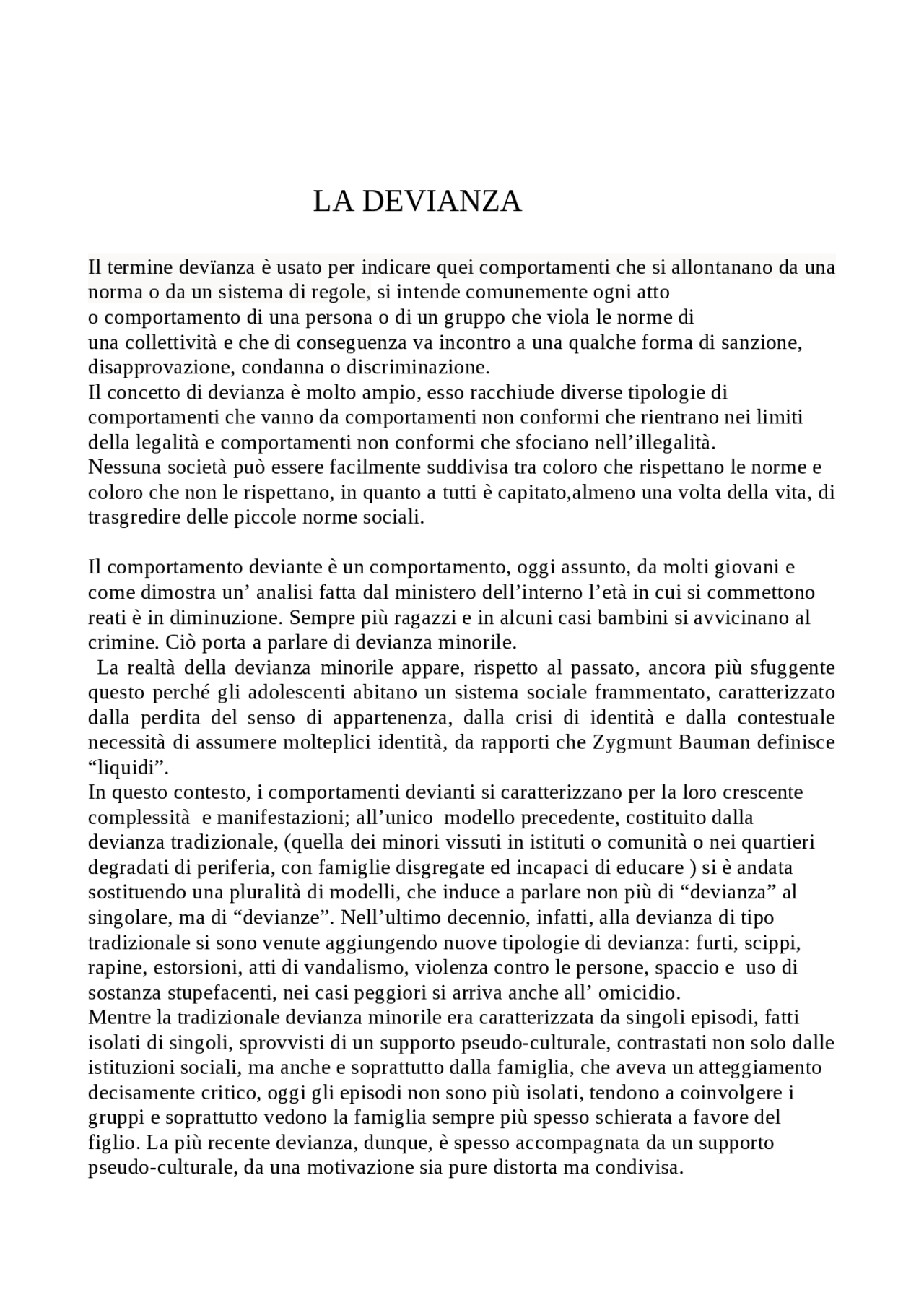 Framework Devianza Pedagogia Docsity