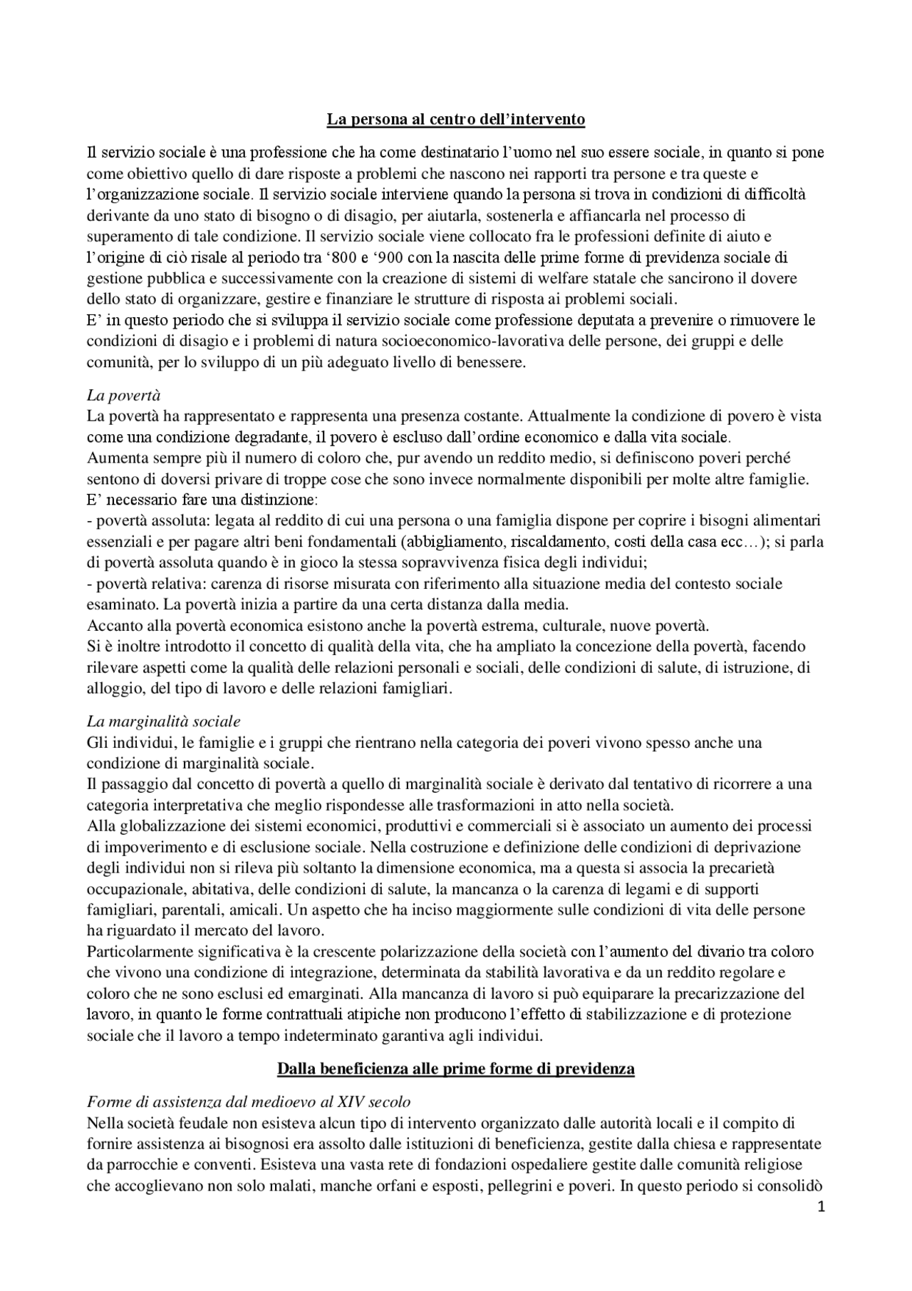 Introduzione Al Servizio Sociale Docsity