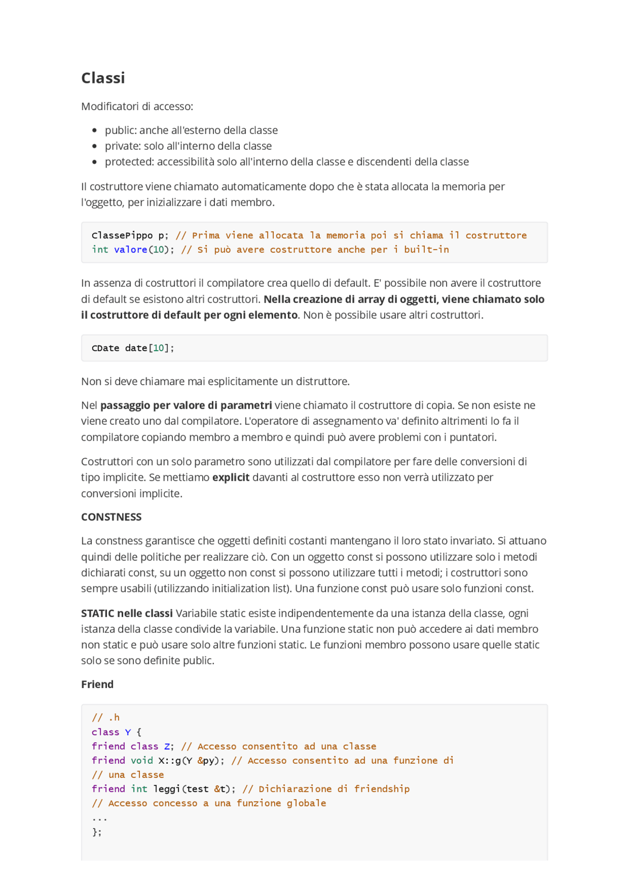 Programmazione C++, dispensa per orale e per esame pratico - Docsity