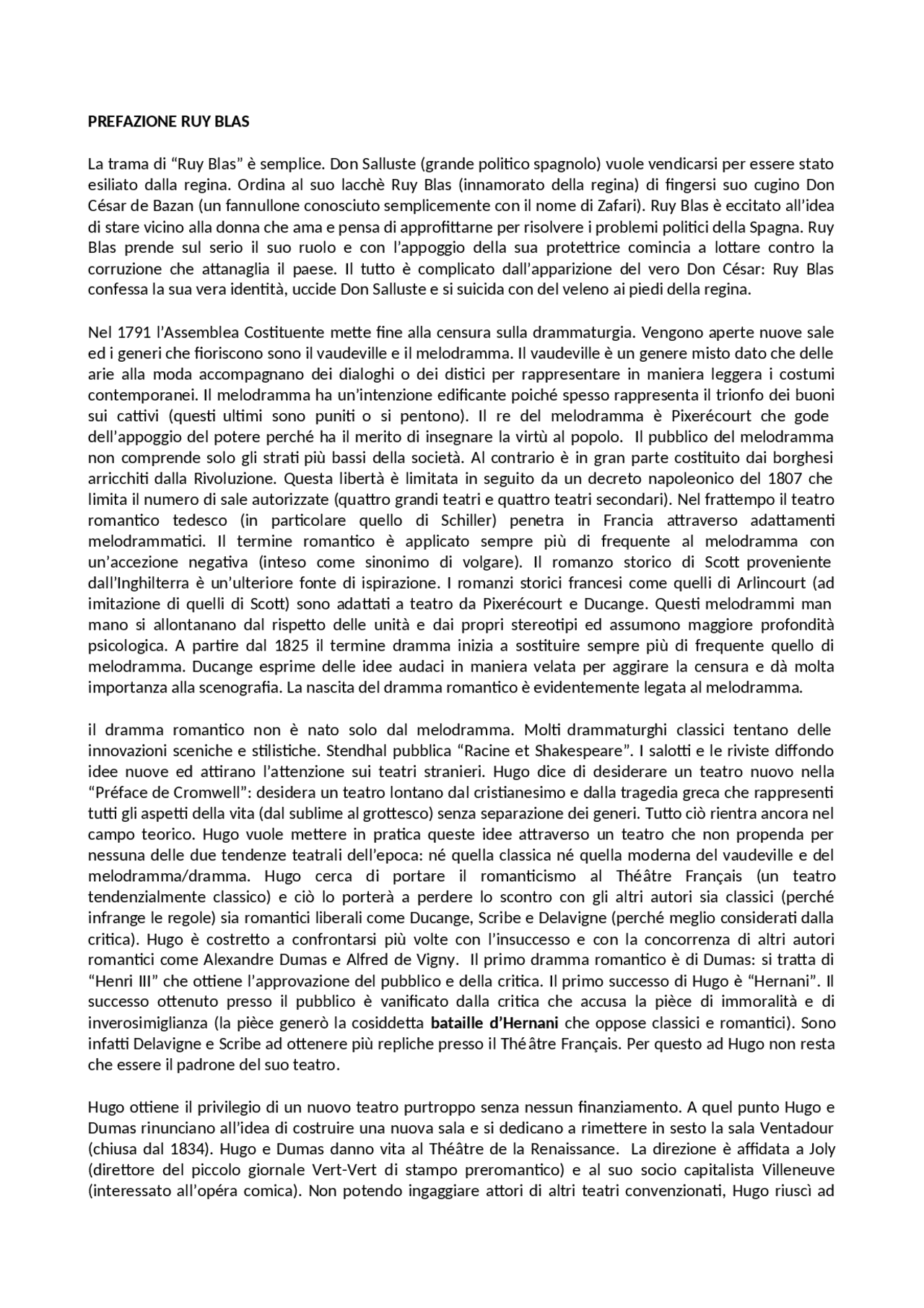Ruy Blas Victor Hugo Docsity
