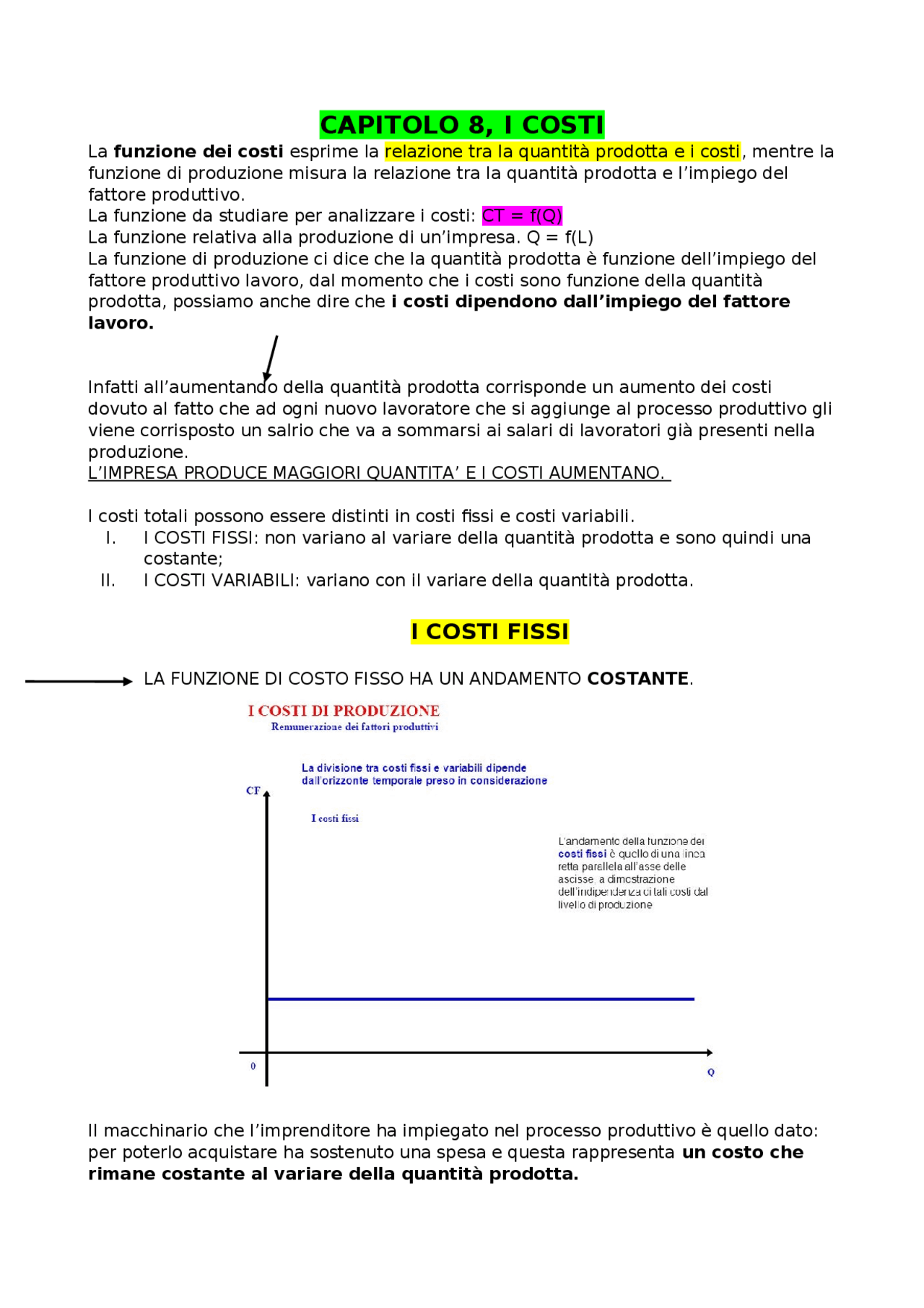I Costi Variabili E Fissi Docsity